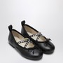 Bonpoint Black leather ballerina with rhinestones | TheDoubleF