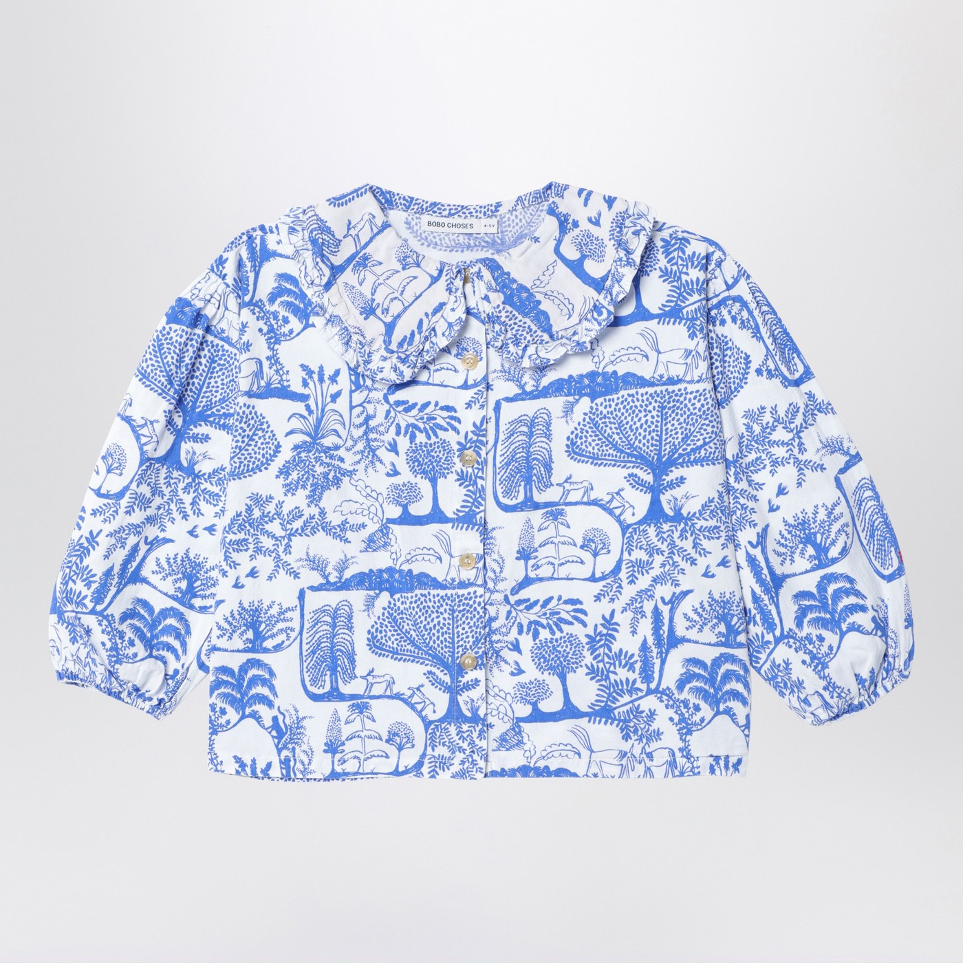 Bobo Choses Wonderland white/blue cotton blouse | TheDoubleF