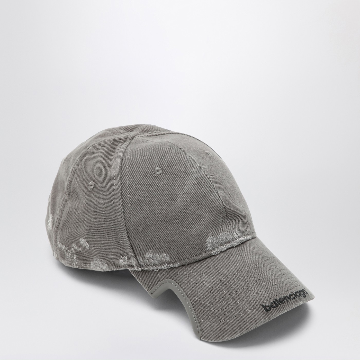 Balenciaga Grey cotton baseball cap with wear | TheDoubleF