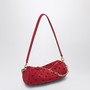 Manu Atelier Mini Cylinder bag in perforated red suede | TheDoubleF