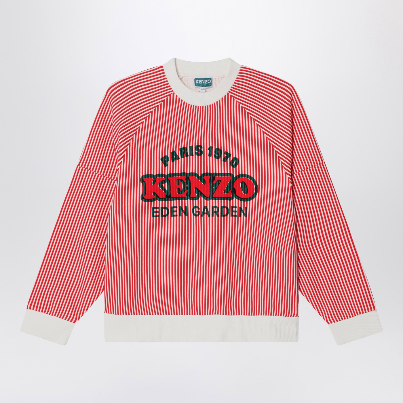 KENZO Red/white striped sweatshirt in cotton | TheDoubleF