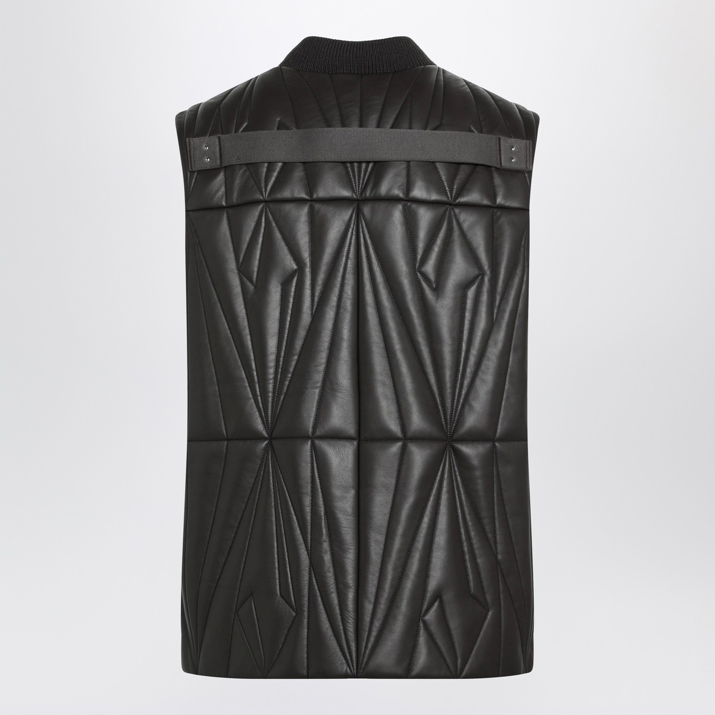 Moncler + Rick Owens Brown faux leather zip-up vest | TheDoubleF
