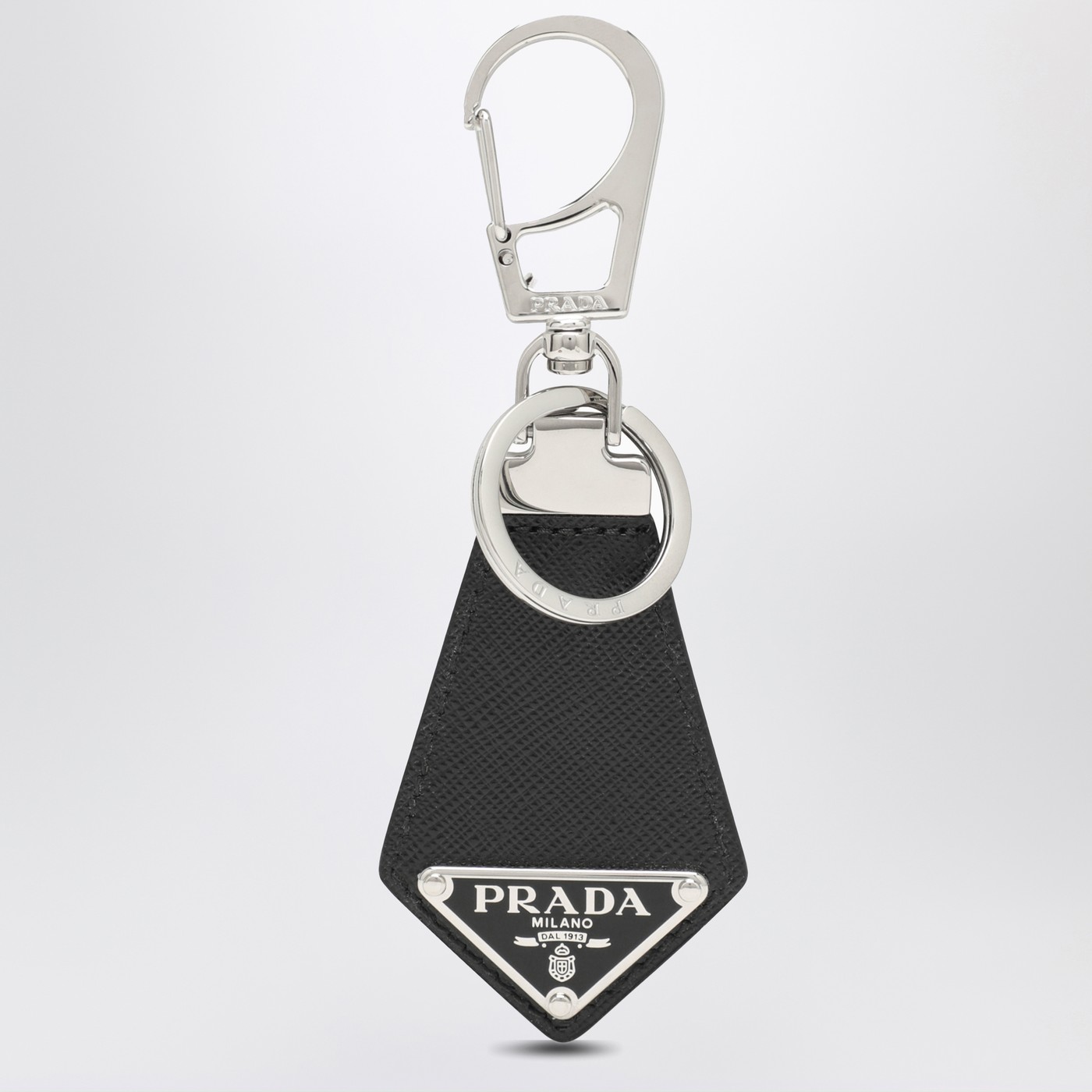Prada Black Saffiano key holder with logo | TheDoubleF