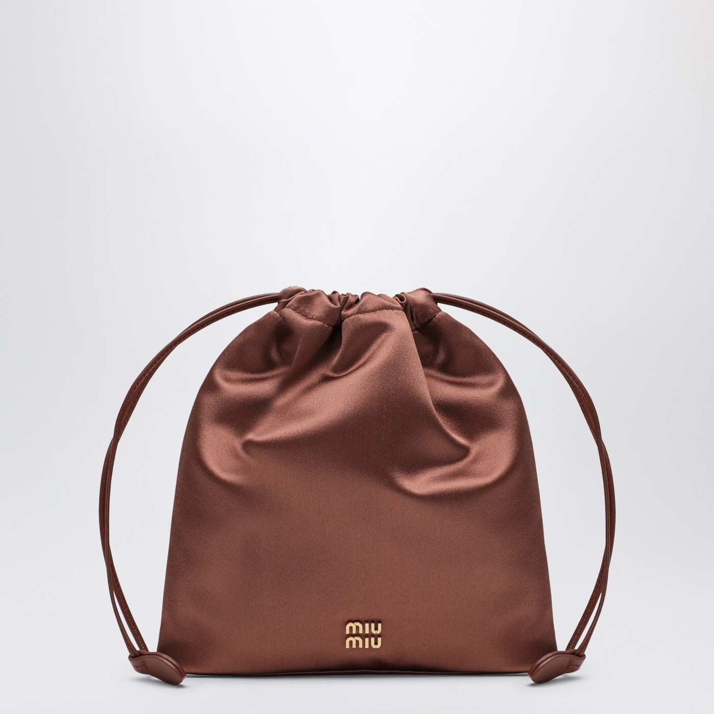 Miu Miu Pouch color Cacao in raso | TheDoubleF