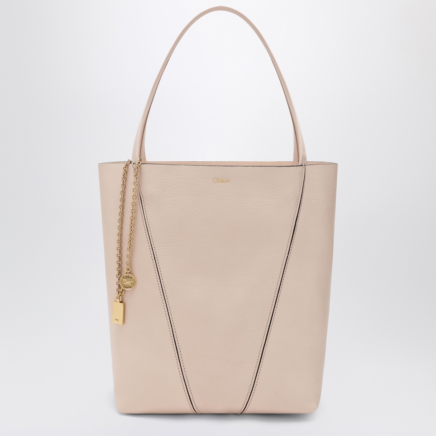 Chloé Cabas moyen Chloé Spin en cuir Cement Pink | TheDoubleF