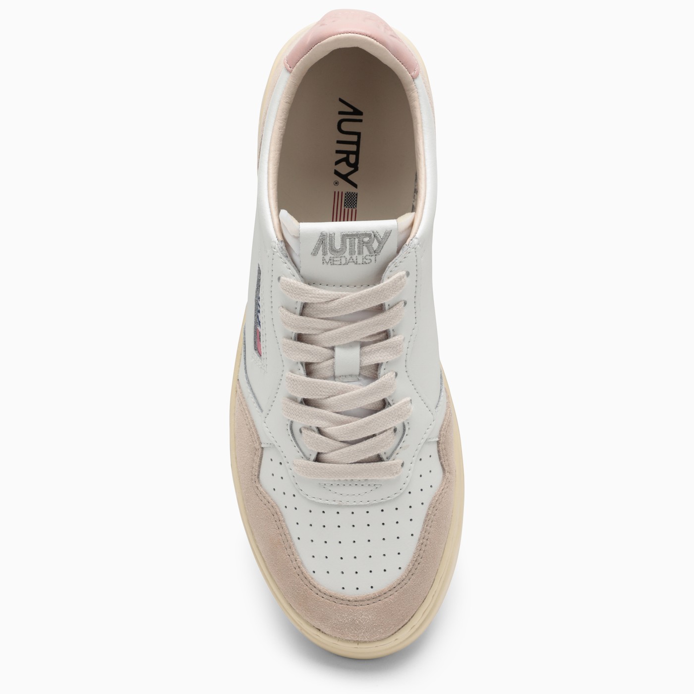 AUTRY Medalist sneakers in white/powder leather and suede | TheDoubleF