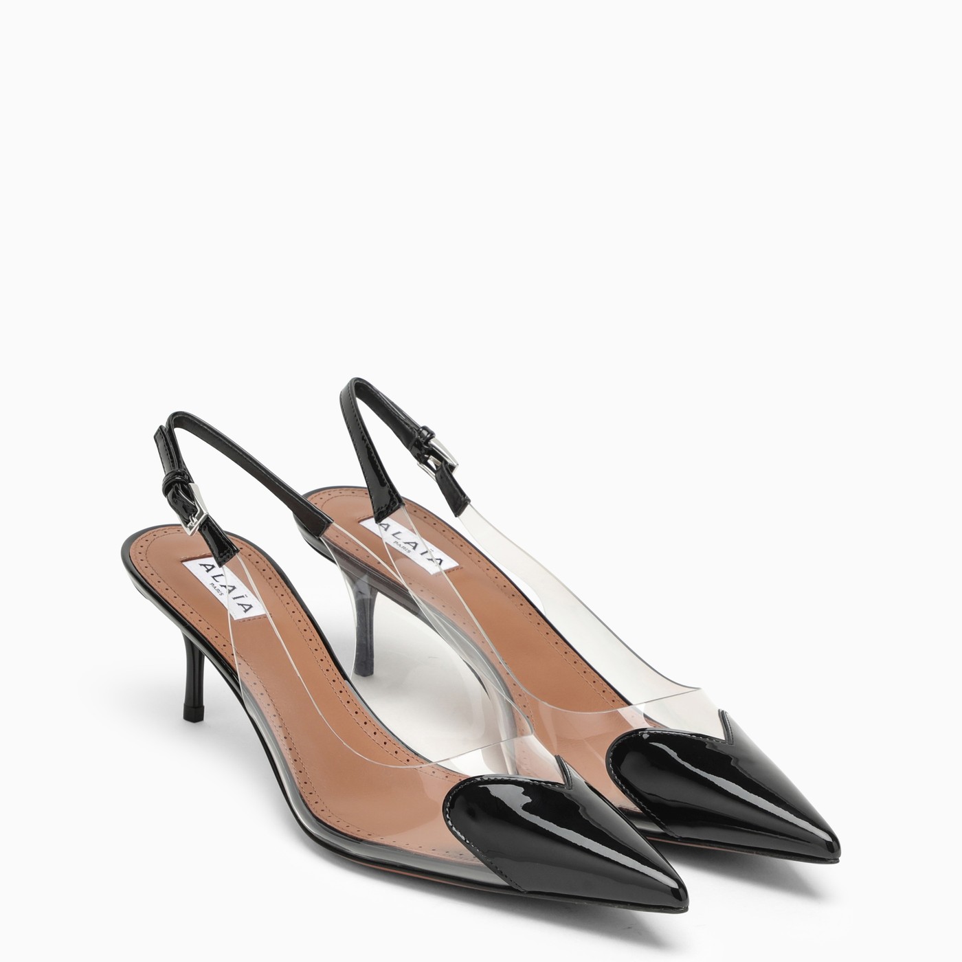 Alaïa Le Coeur black patent leather slingback | TheDoubleF