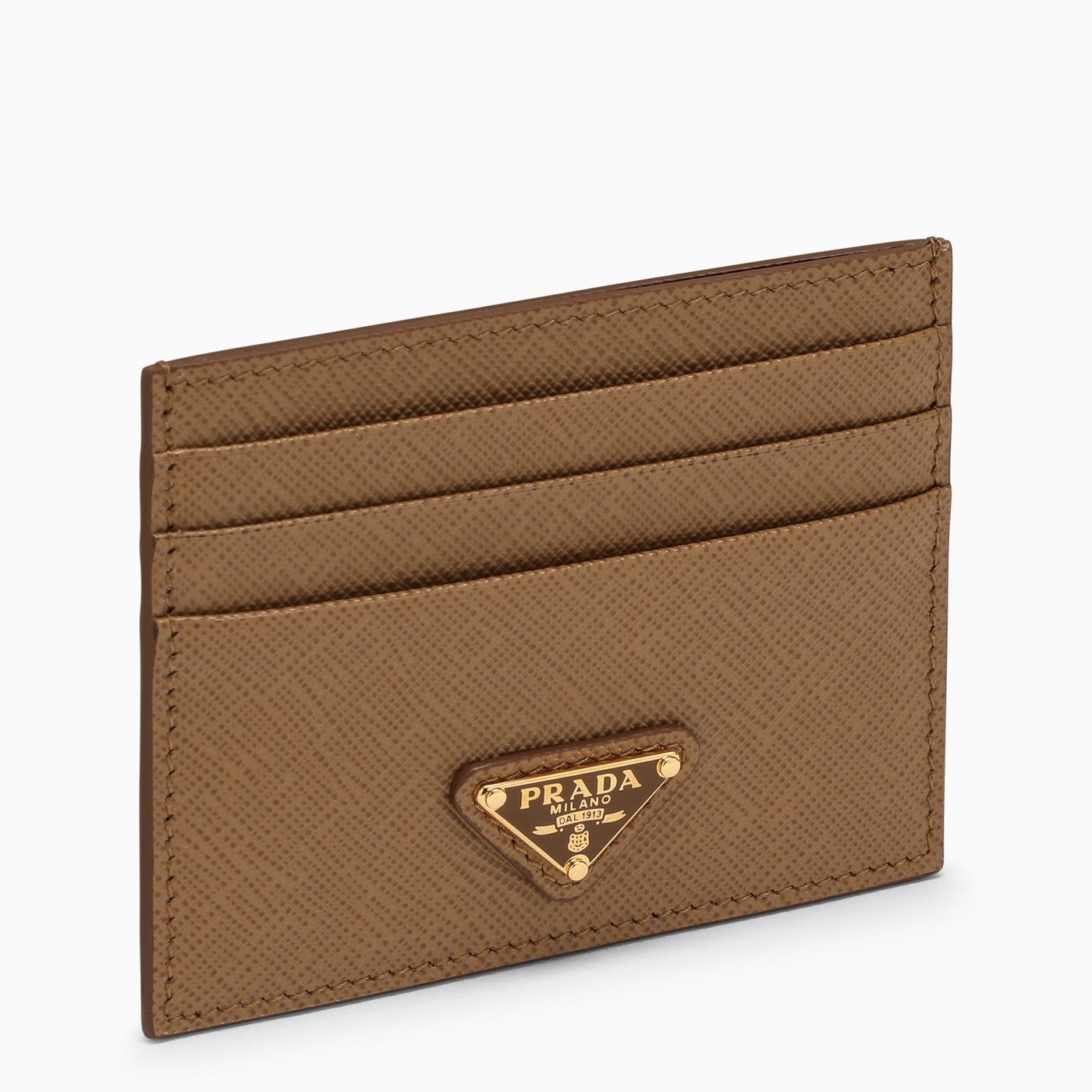 Prada Saffiano leather camel card holder | TheDoubleF