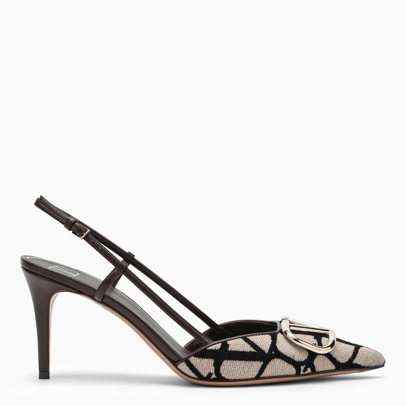 Valentino Garavani Décolleté Slingback beige in Toile Iconographe ...