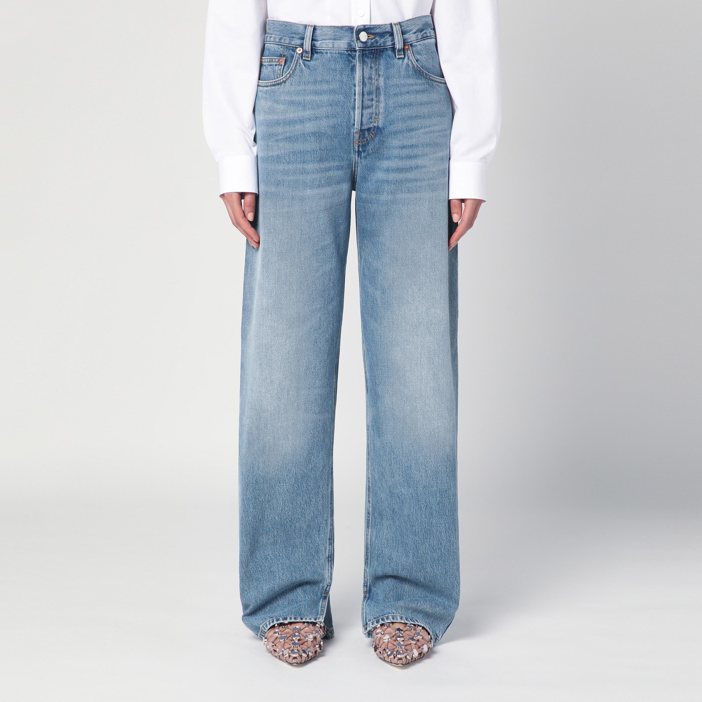 GUCCI Light blue jeans in faded denim | TheDoubleF
