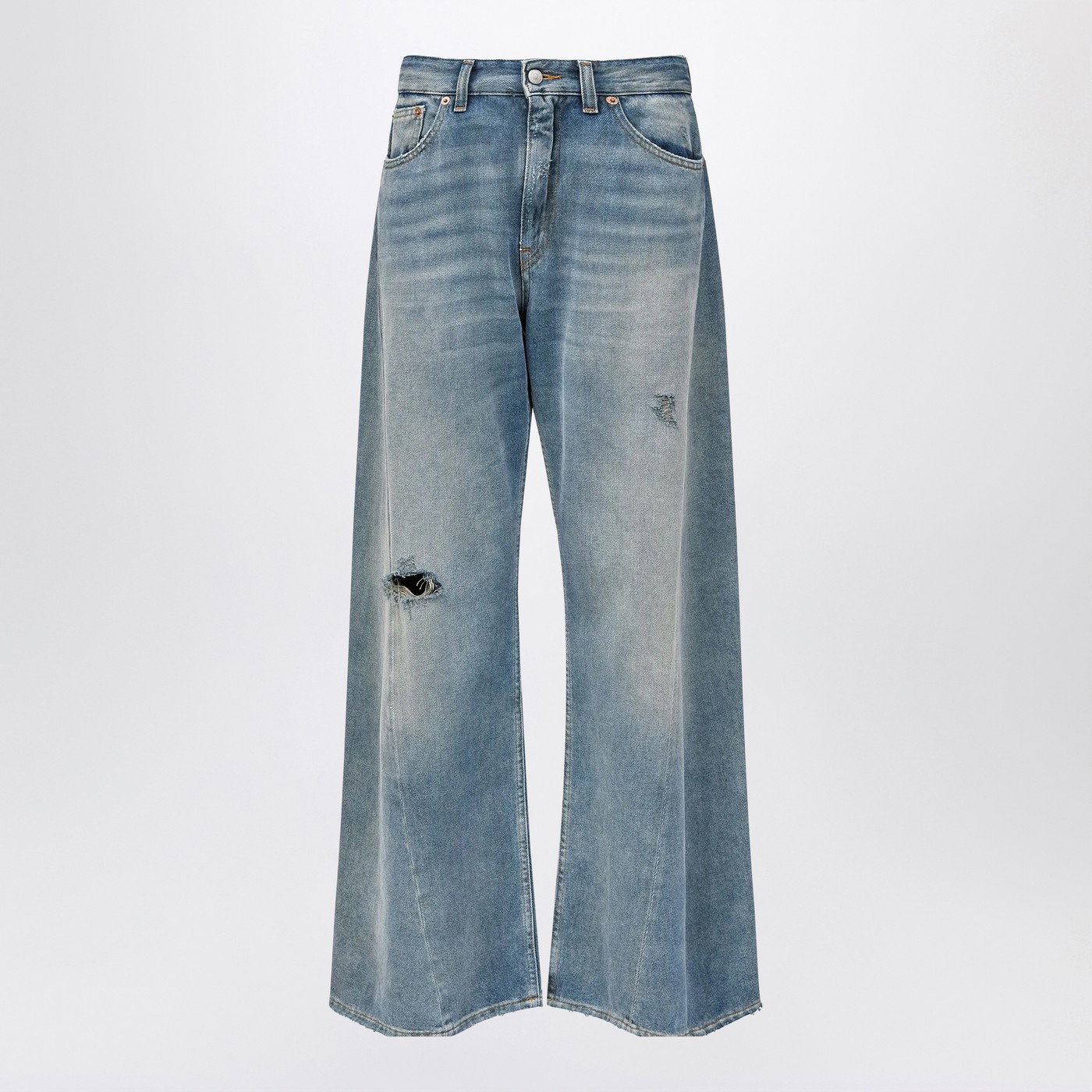 MM6 Maison Margiela Wide-leg jeans with worn effect | TheDoubleF