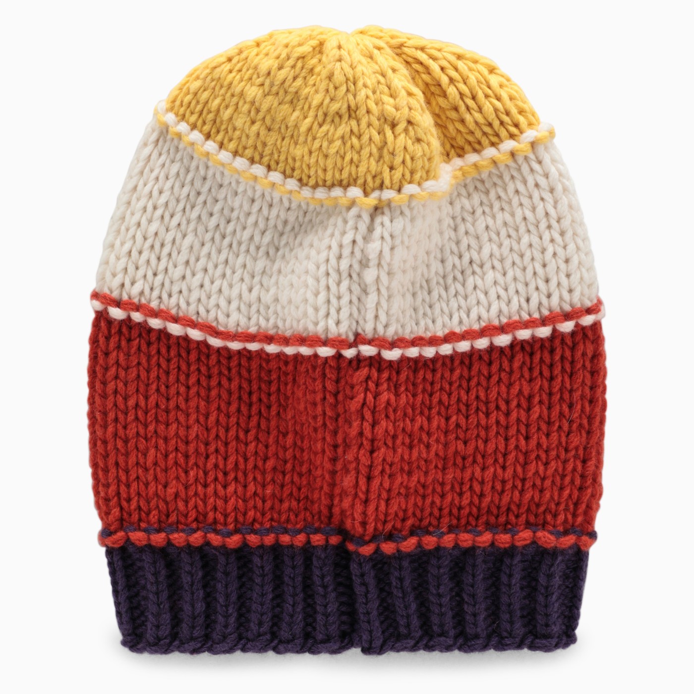 Prada Yellow/papaya striped wool and cashmere hat | TheDoubleF