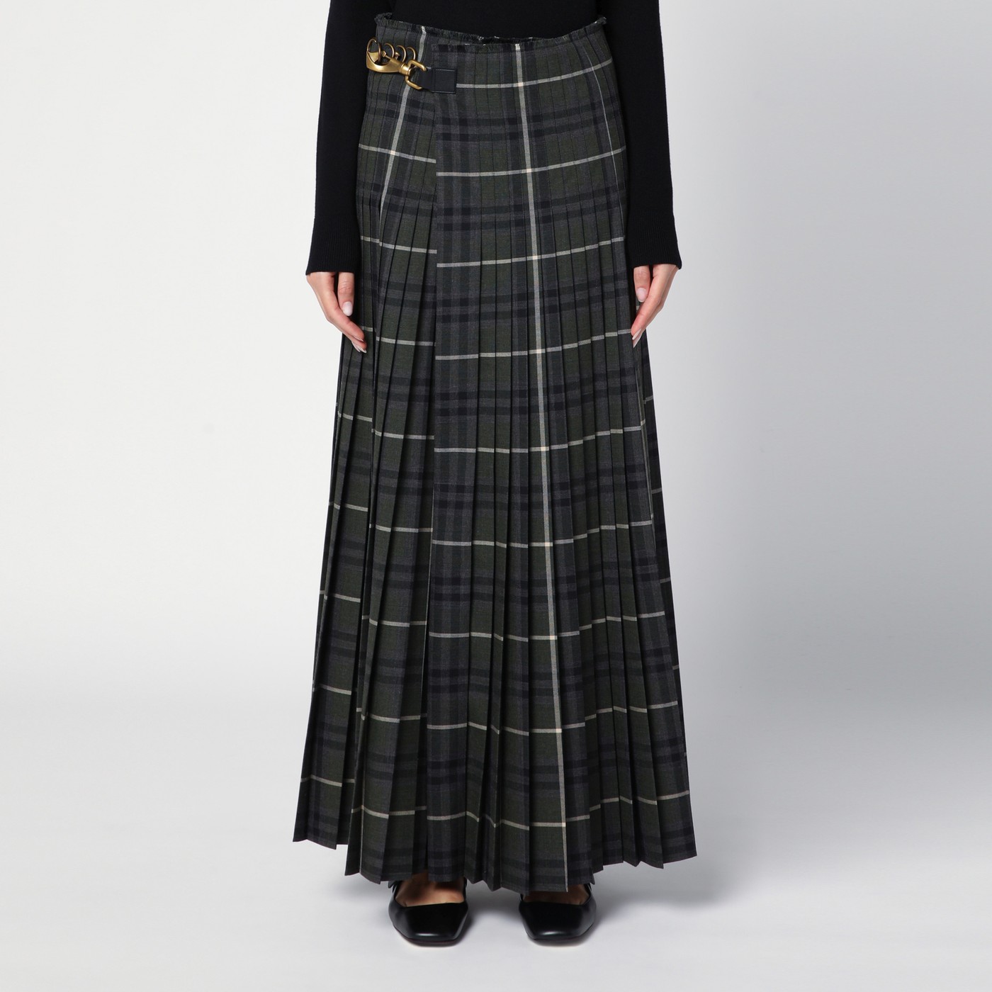 Burberry Wool blend maxi kilt Check pattern | TheDoubleF