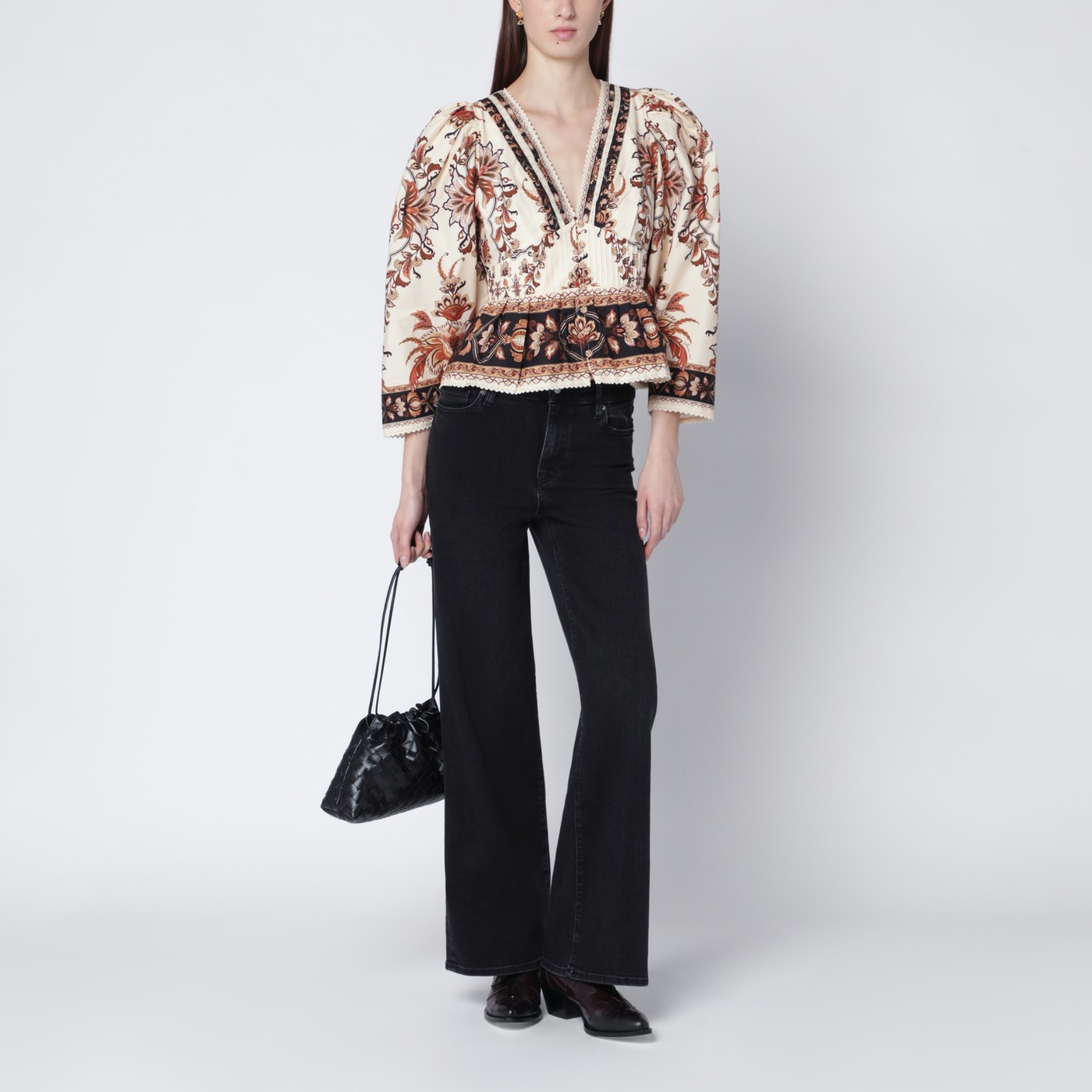 FARM Rio Sand “Majestic Garden Lace” blouse | TheDoubleF