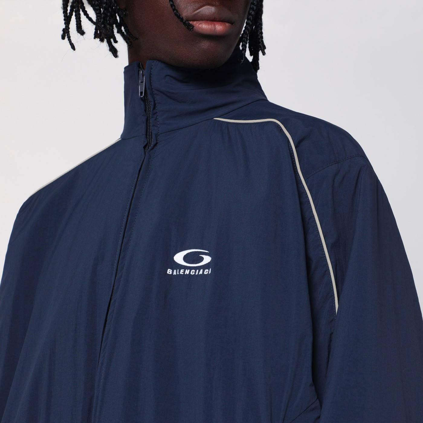 Balenciaga Loop Sports Icon navy blue tracksuit jacket | TheDoubleF