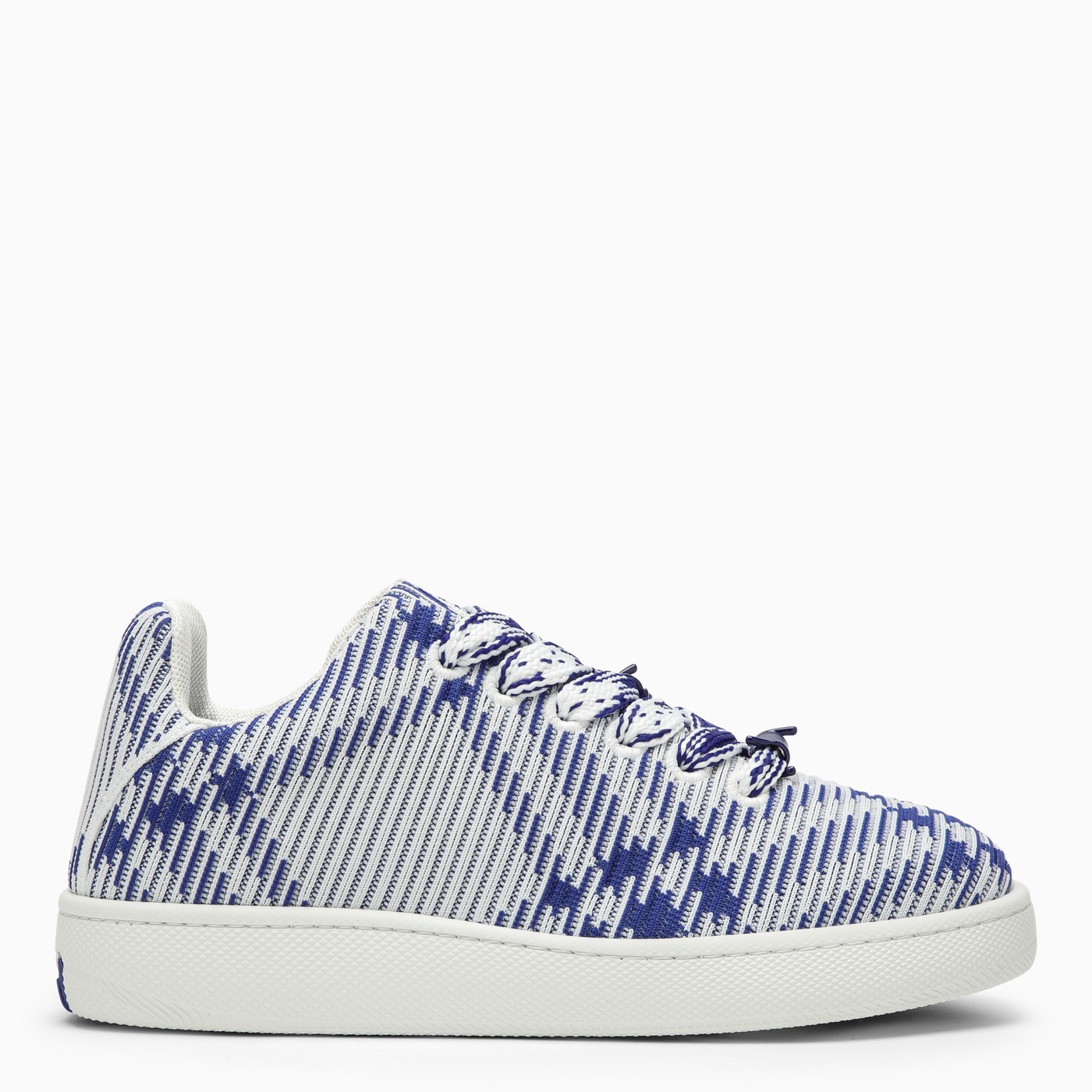 Burberry White/Blue Check pattern Box sneaker | TheDoubleF