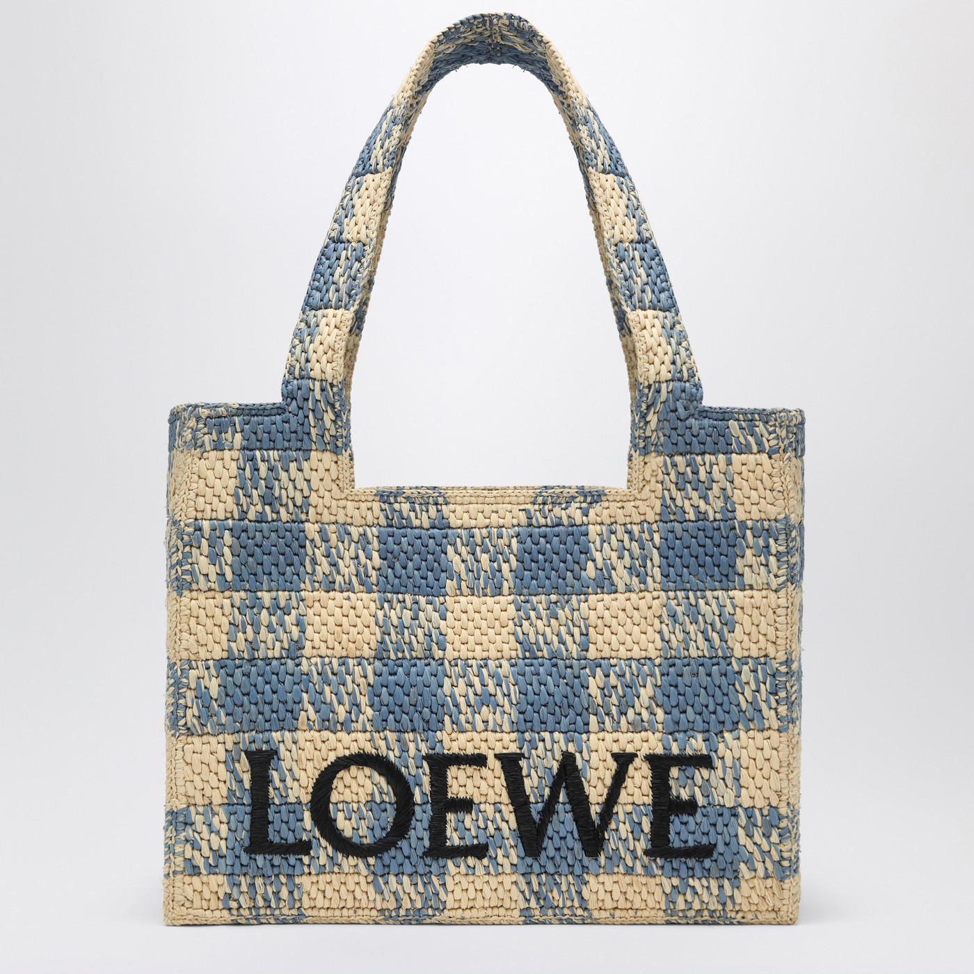 Loewe Medium LOEWE Font bag in natural/blue | TheDoubleF
