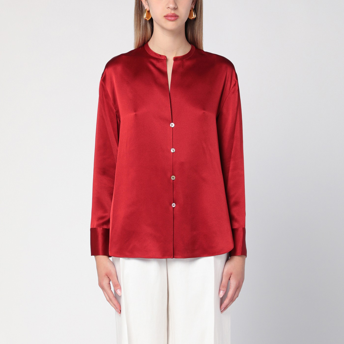 Vince Scarlet red silk shirt | TheDoubleF