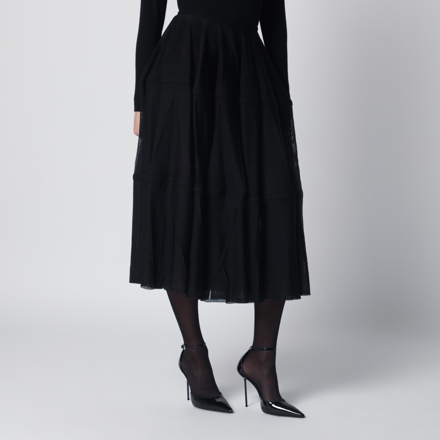 Alaïa Schwarzer Midi-Tüllrock | TheDoubleF