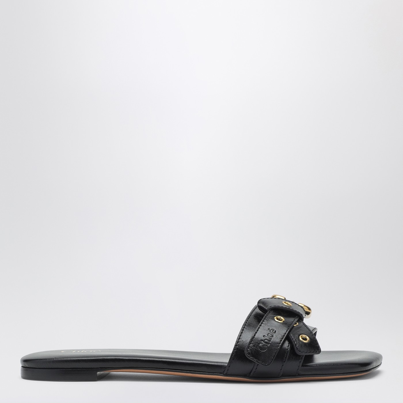 Chloé Niedriger schwarzer Sabot Mae aus Leder | TheDoubleF