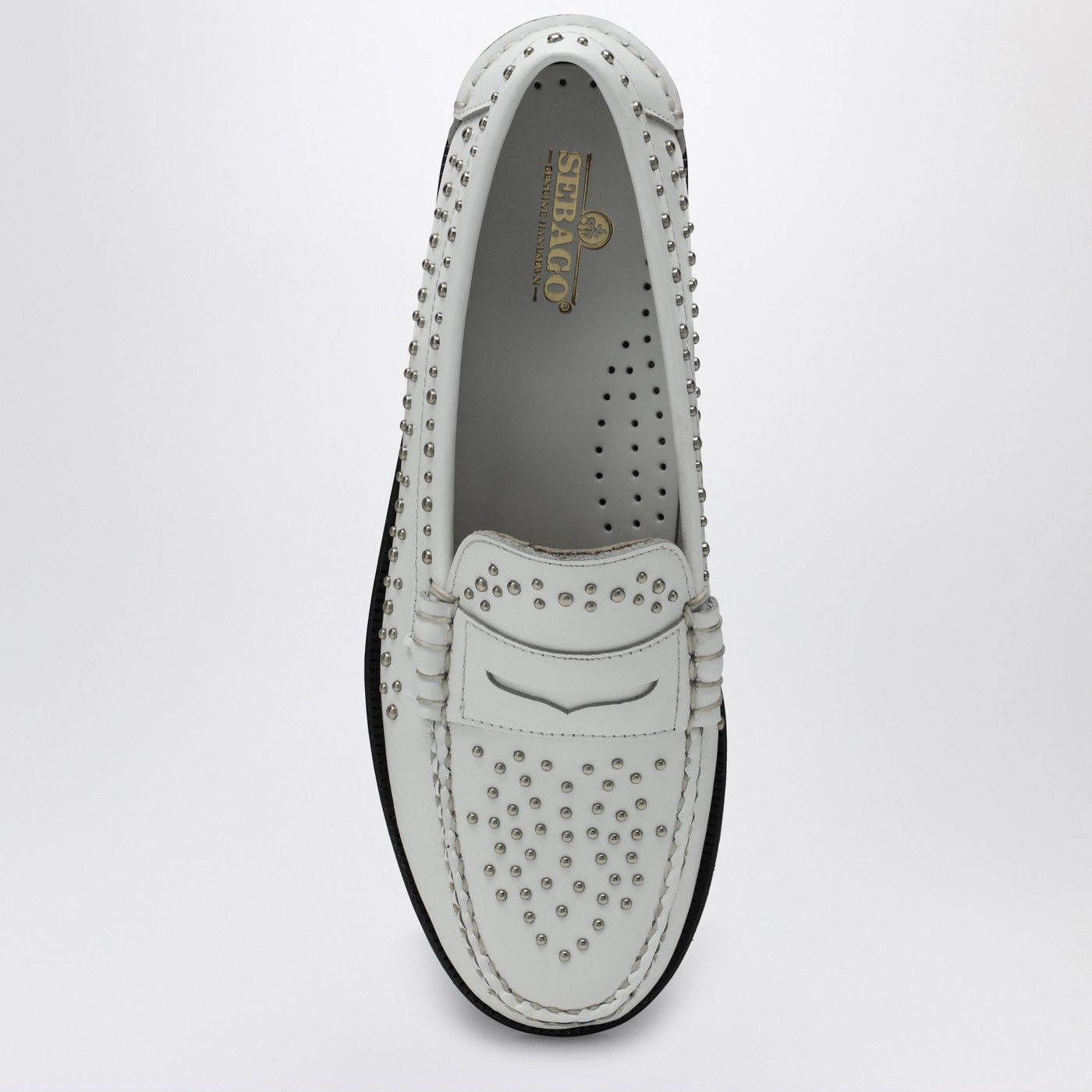 Sebago Classic Dan loafer white with studs | TheDoubleF