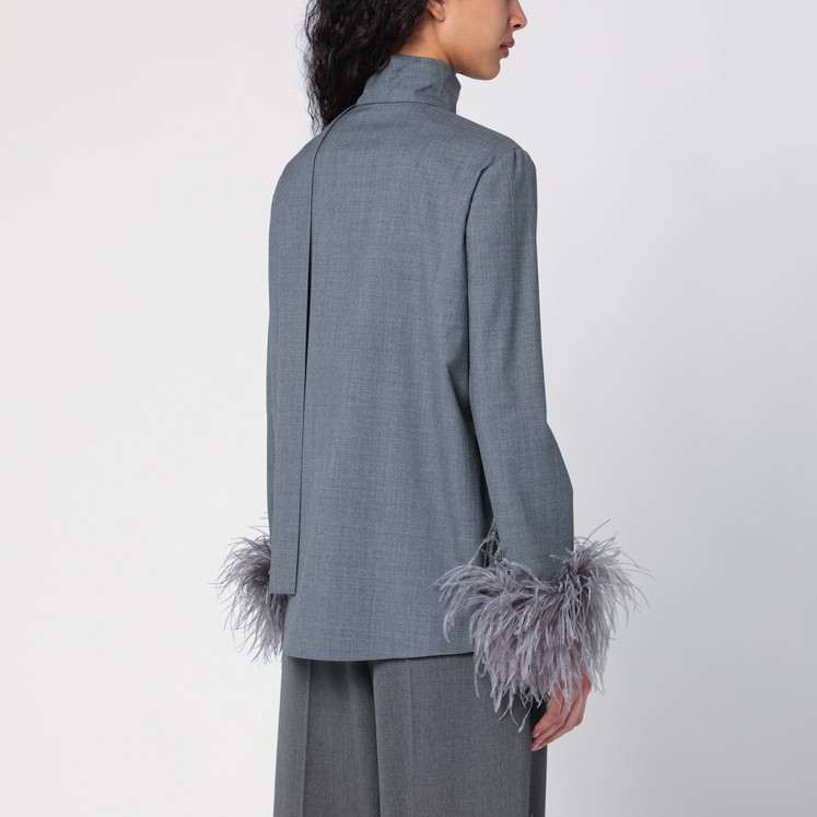 The Attico Grey wool-blend shirt | TheDoubleF