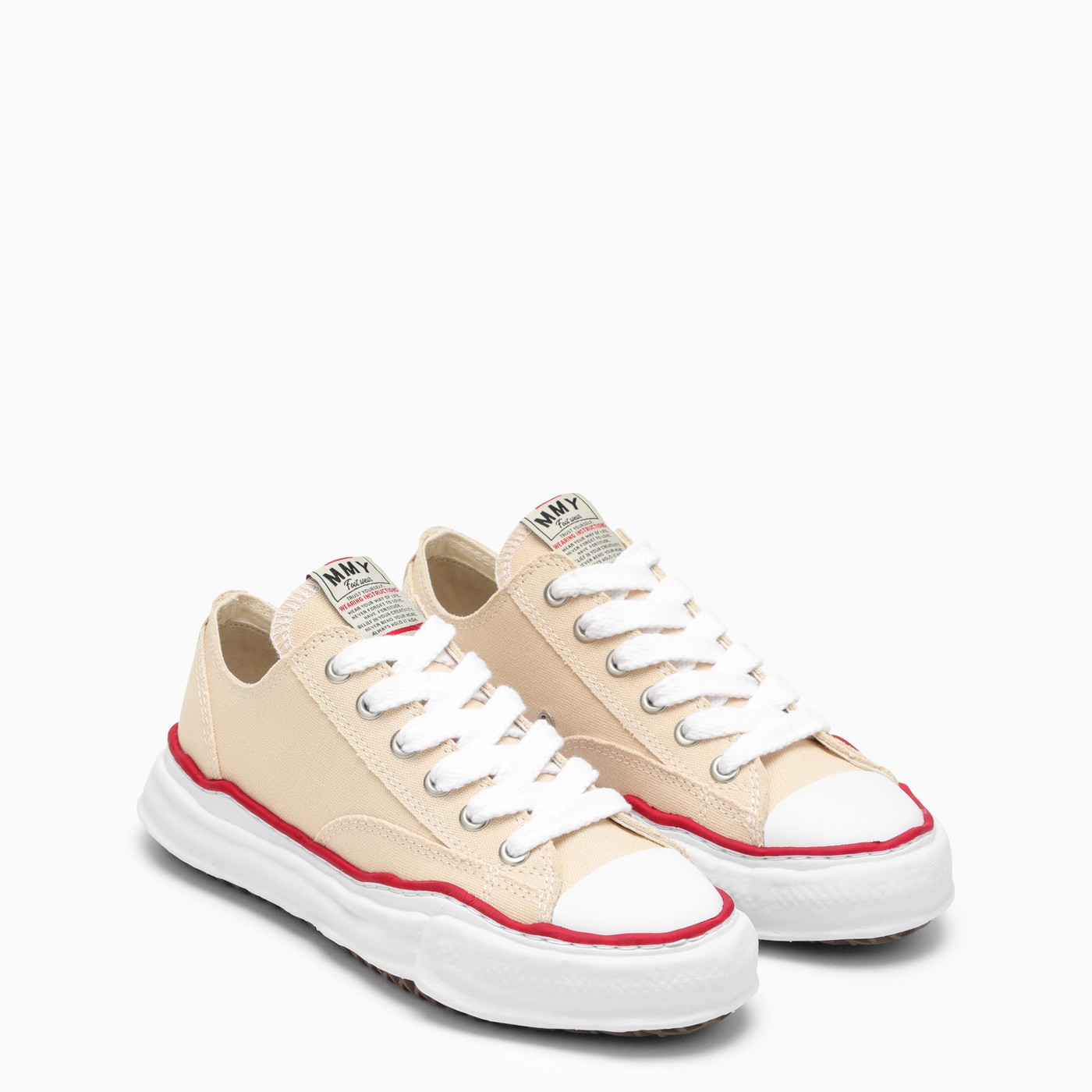 Maison MIHARA YASUHIRO Peterson Low beige canvas trainer | TheDoubleF