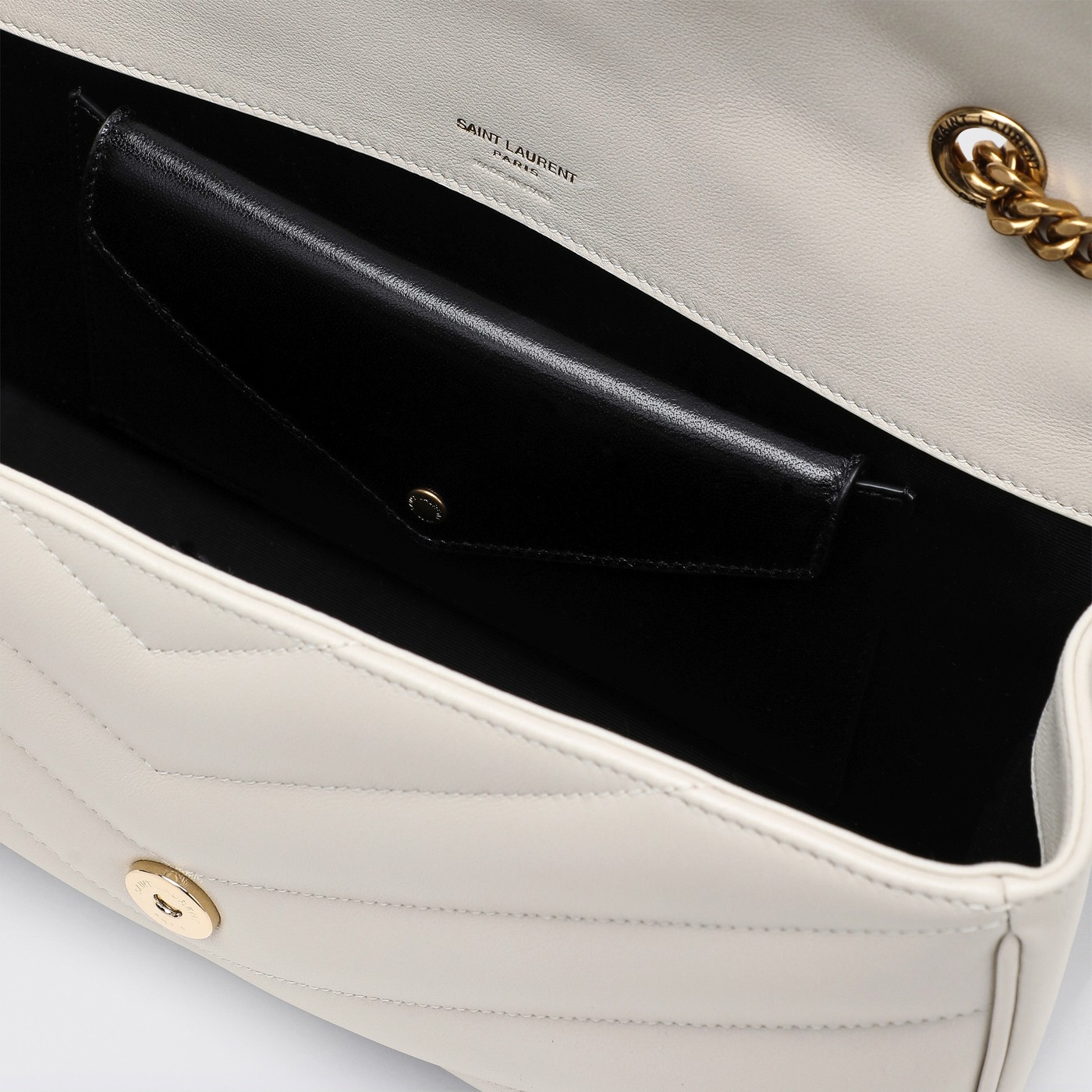 Saint Laurent Sac LouLou moyen Crème Douce en cuir | TheDoubleF