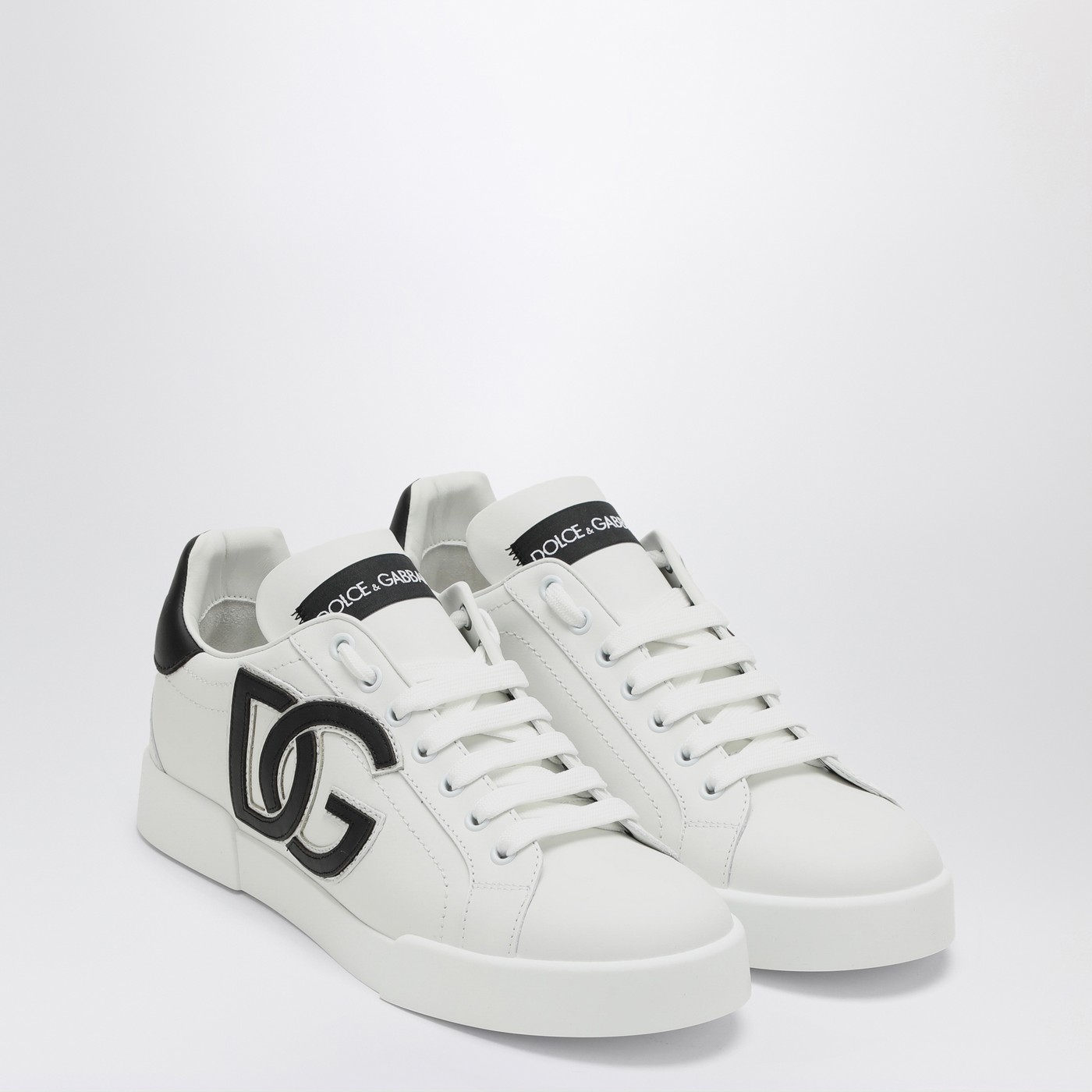 Dolce&Gabbana White leather low-top Portofino sneakers | TheDoubleF