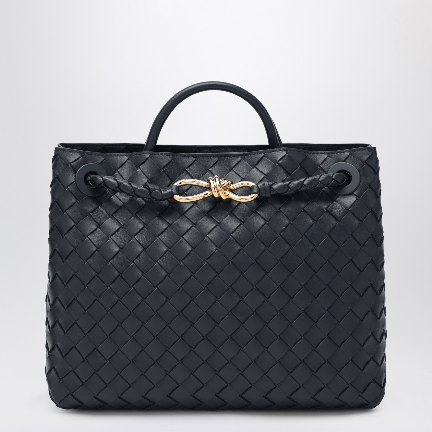 Bottega Veneta Medium Andiamo bag in midnight blue | TheDoubleF