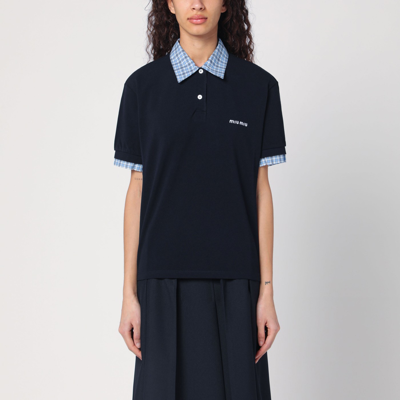 Miu Miu Polo shirt blue with shirt insert | TheDoubleF