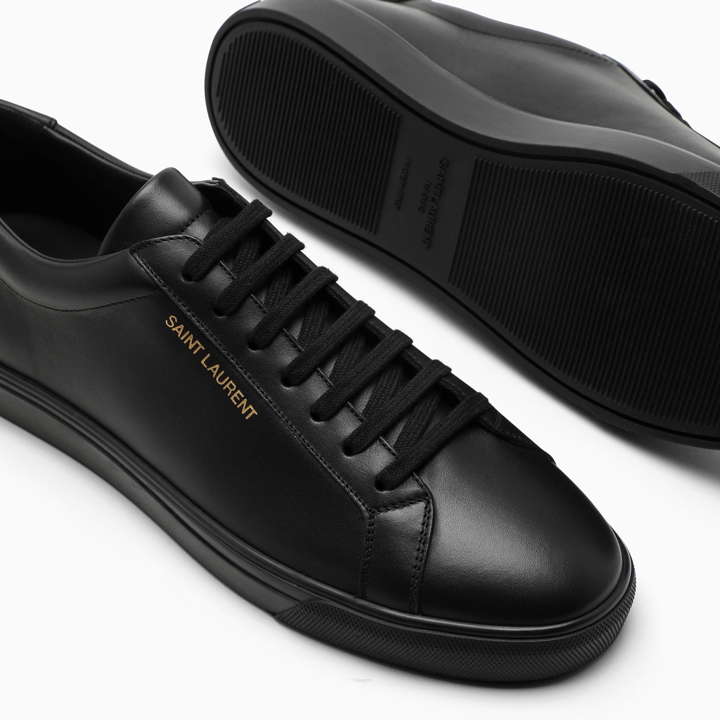 Saint Laurent Andy low-top sneakers in black leather | TheDoubleF