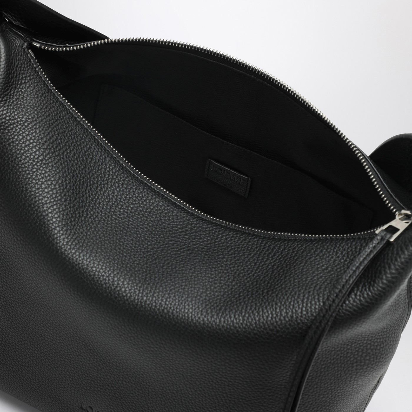 Loewe Loop Hobo bag in black grained leather | TheDoubleF