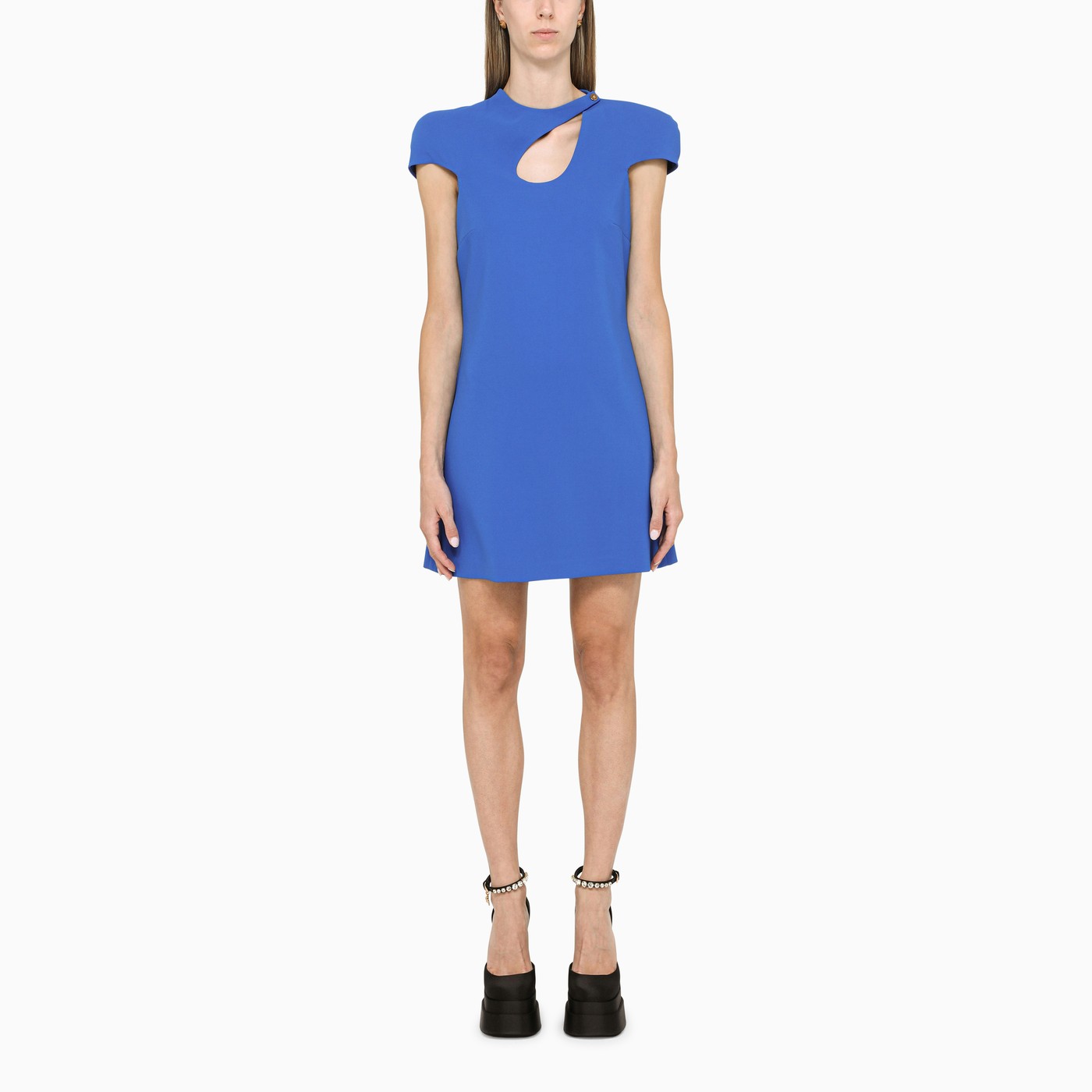Versace Short blue cut-out dress | TheDoubleF
