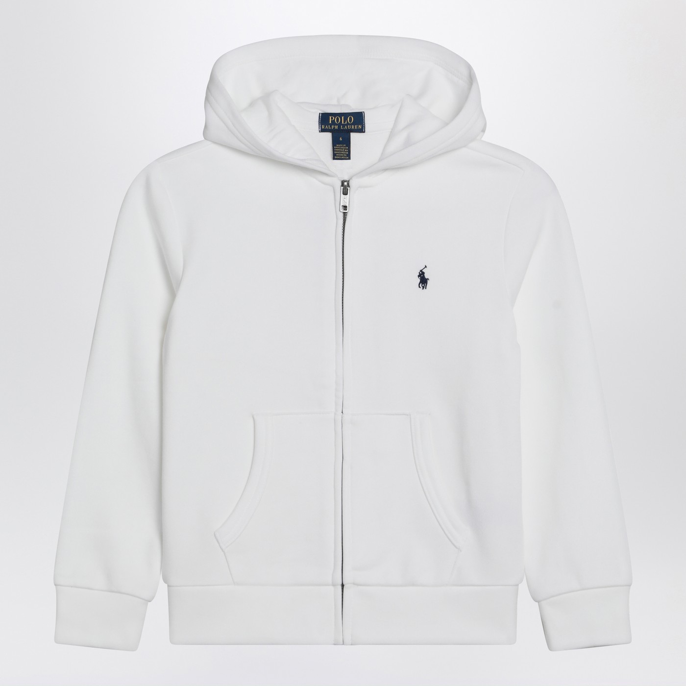 Polo Ralph Lauren Felpa con zip bianca in misto cotone | TheDoubleF
