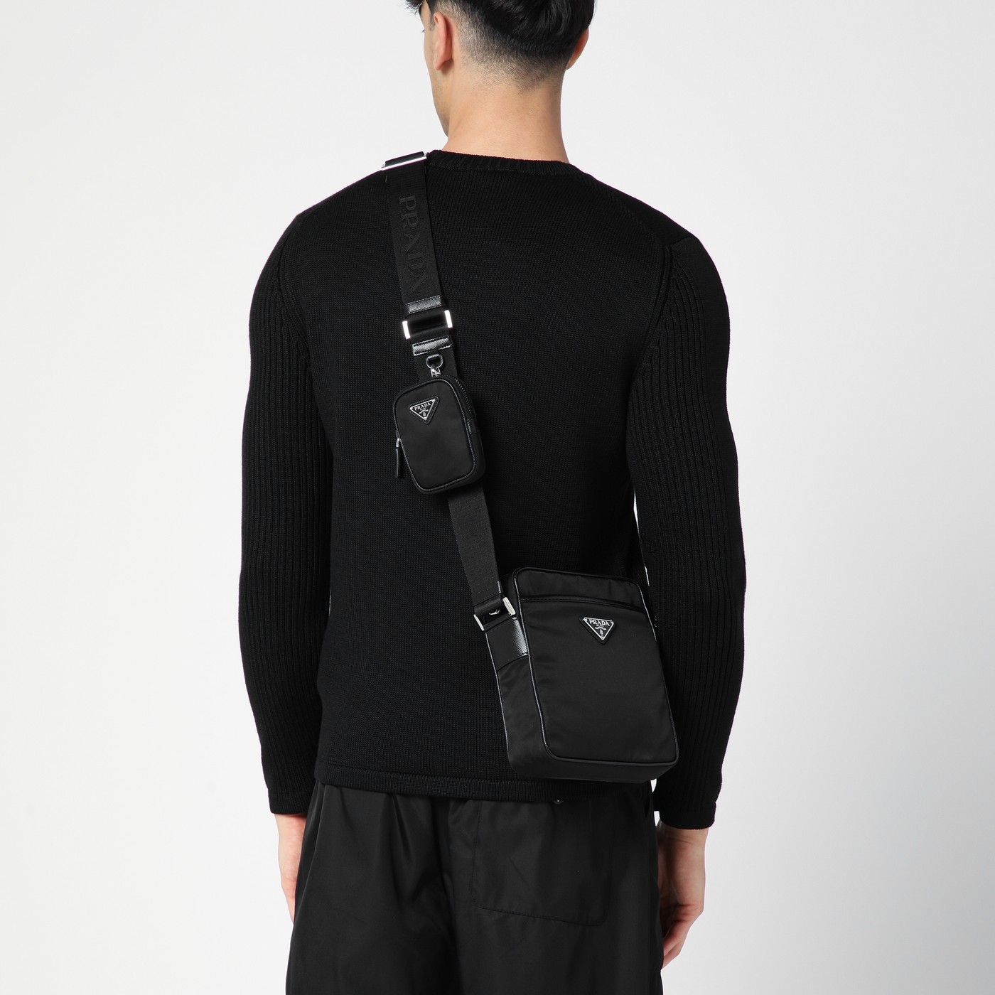 Prada Black Re-Nylon cross-body bag | TheDoubleF
