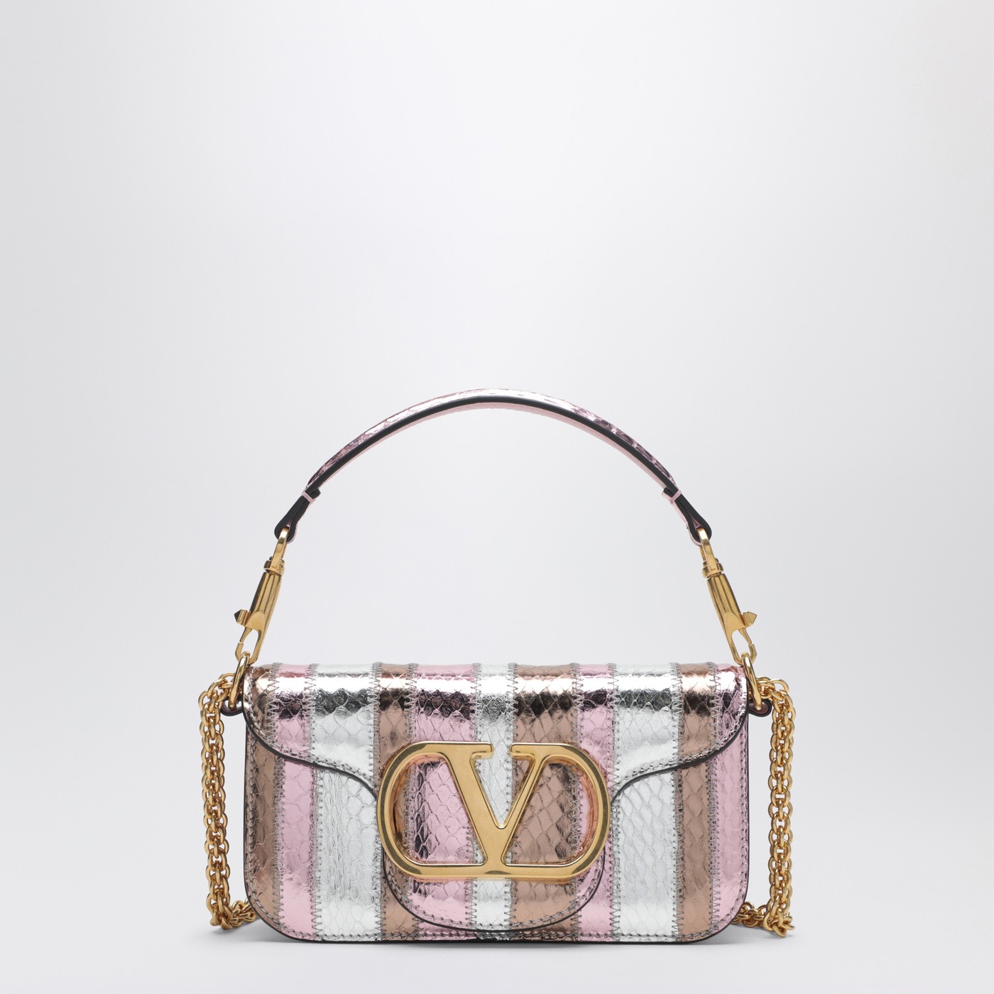 Valentino Petit sac porté épaule Locò en cuir d’élaphe laminé ...