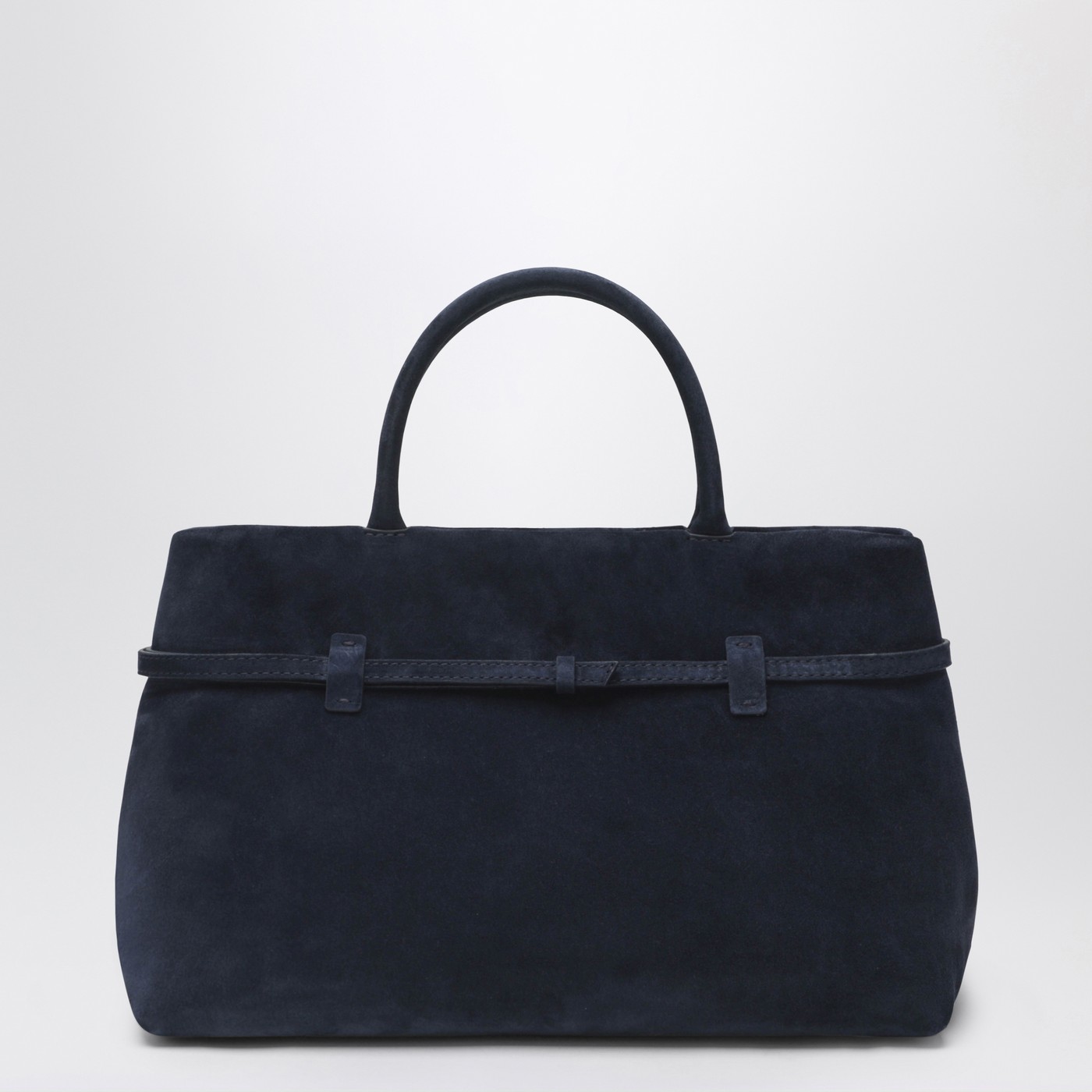 Manu Atelier Le Cambon 35 dark blue suede bag | TheDoubleF