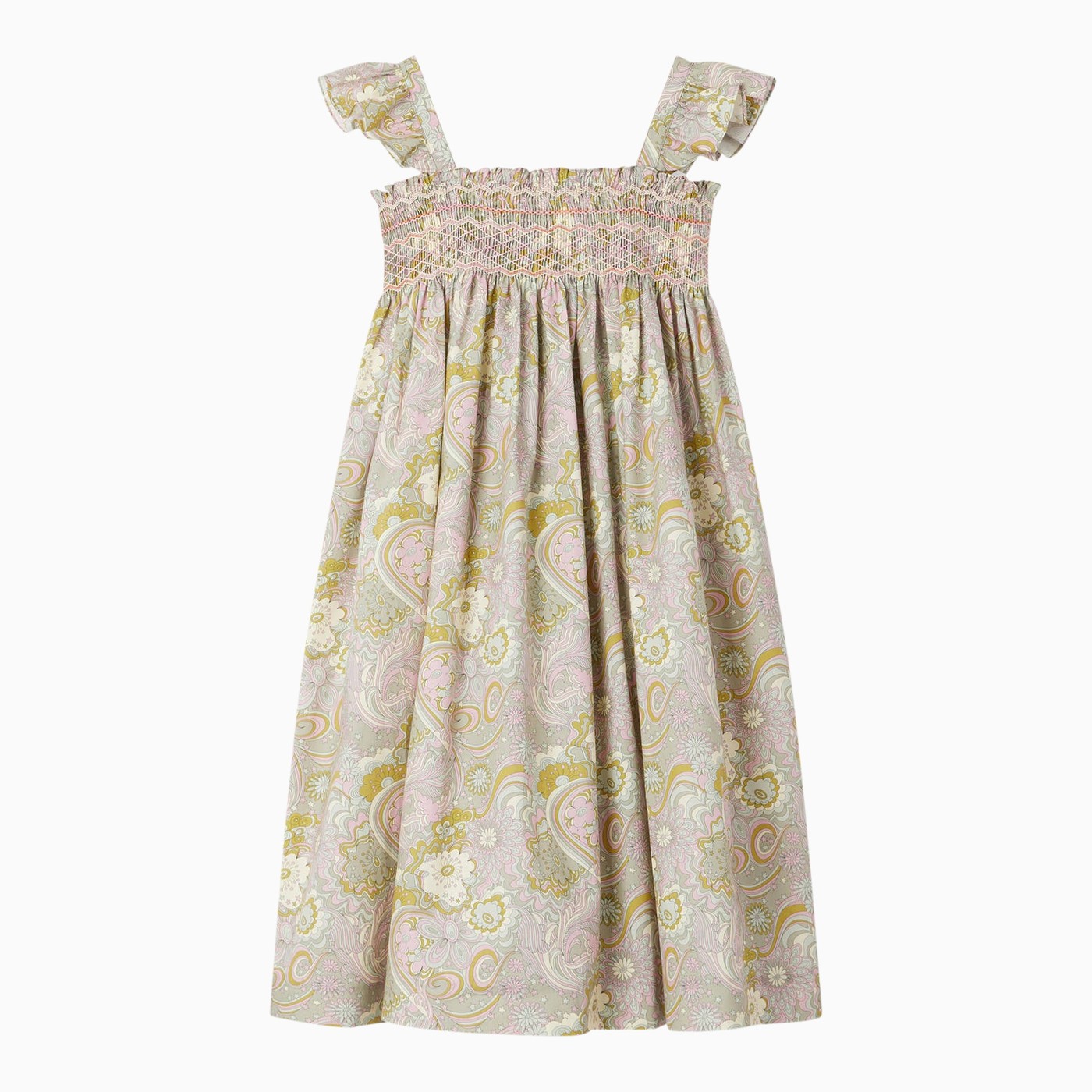 Bonpoint Frances dress with purple cotton print | TheDoubleF