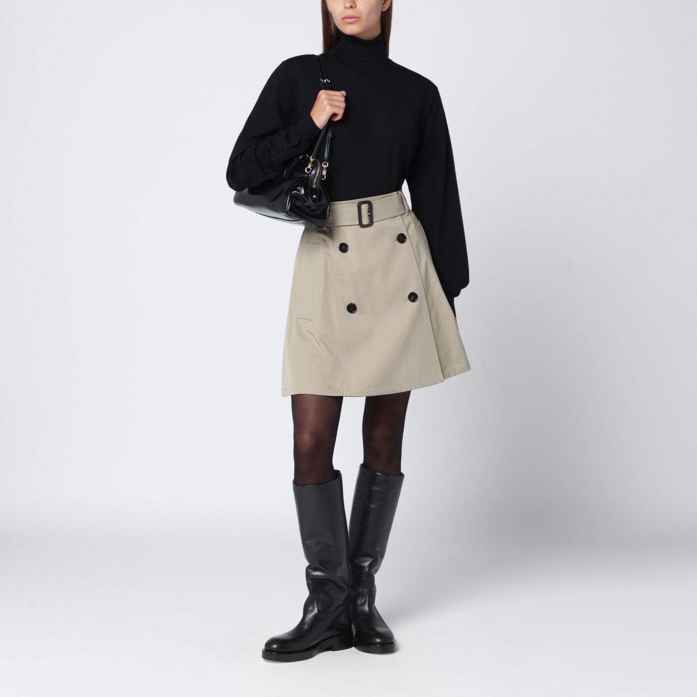 Burberry Beige trench mini skirt in gabardine | TheDoubleF