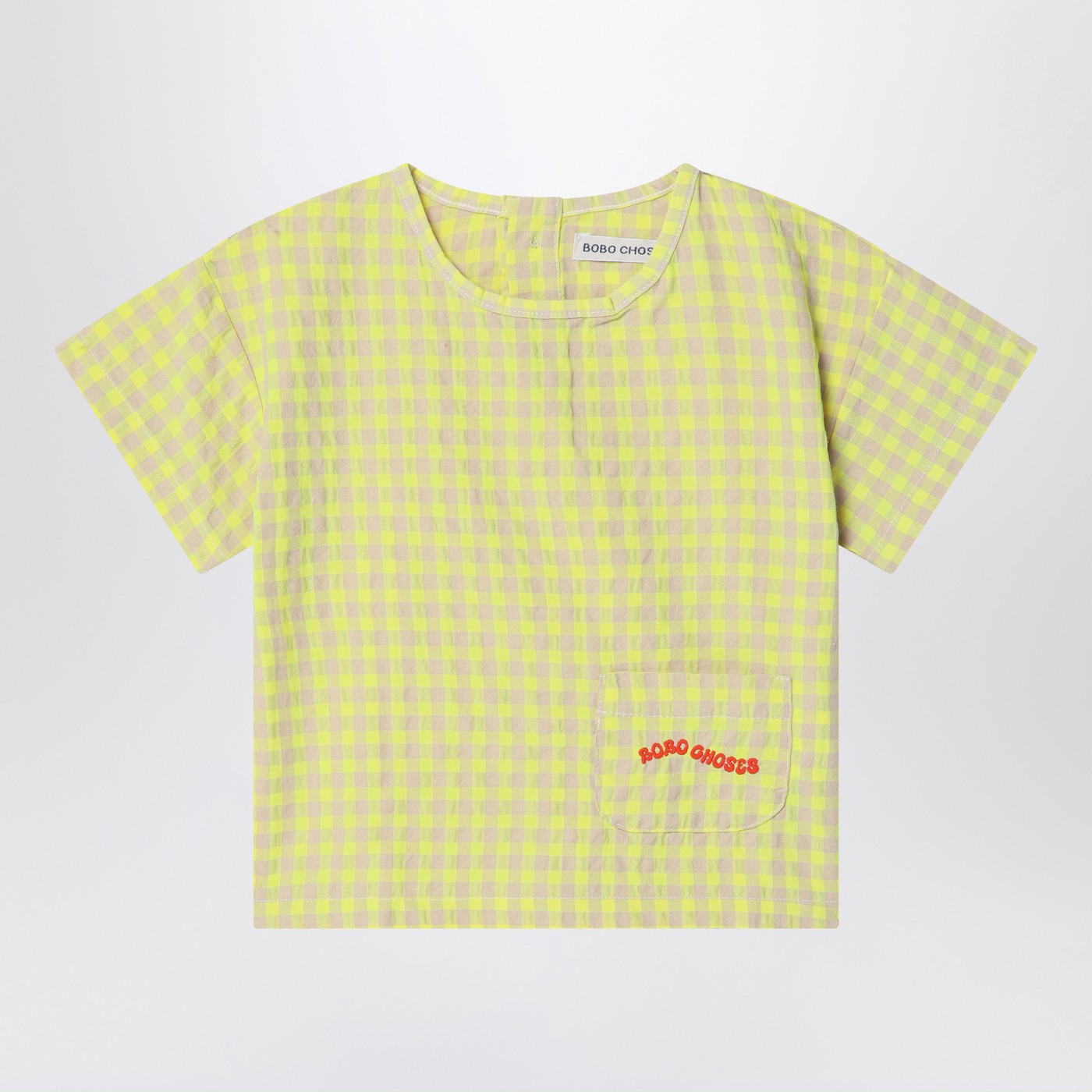 Bobo Choses Yellow blouse in Vichy fabric | TheDoubleF