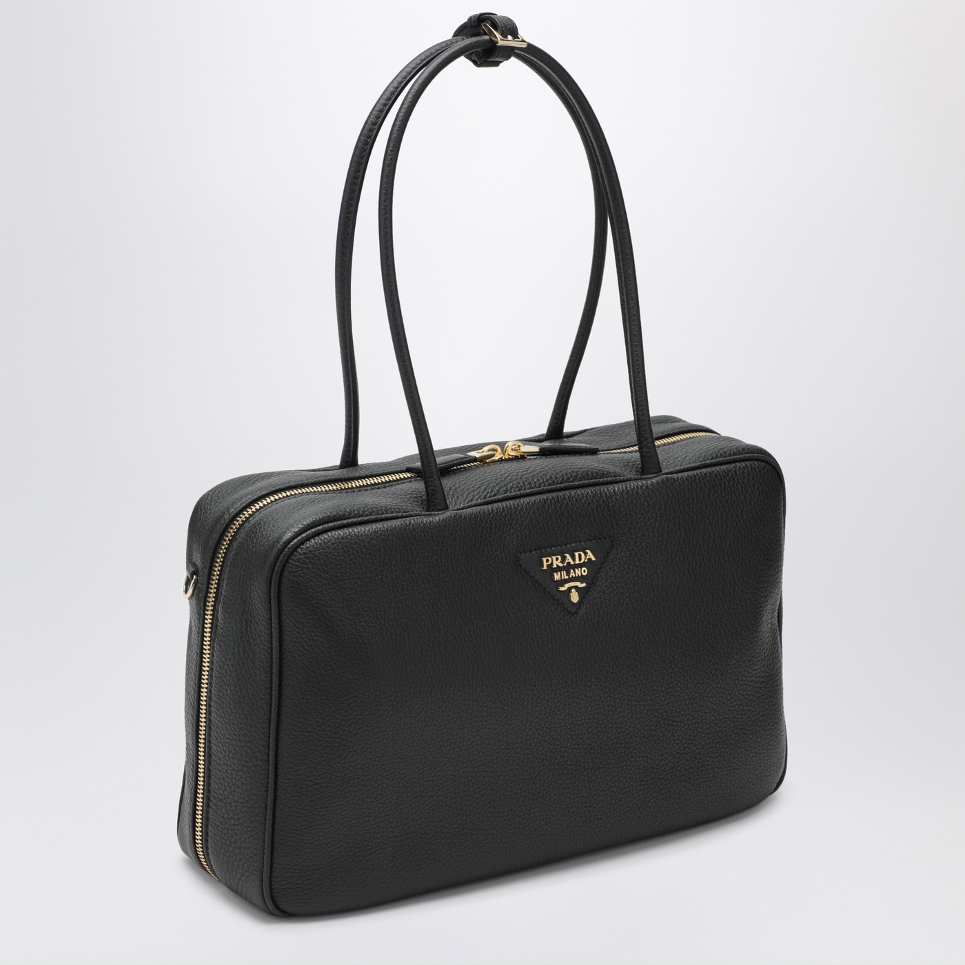 Prada Bauletto large in pelle nero | TheDoubleF