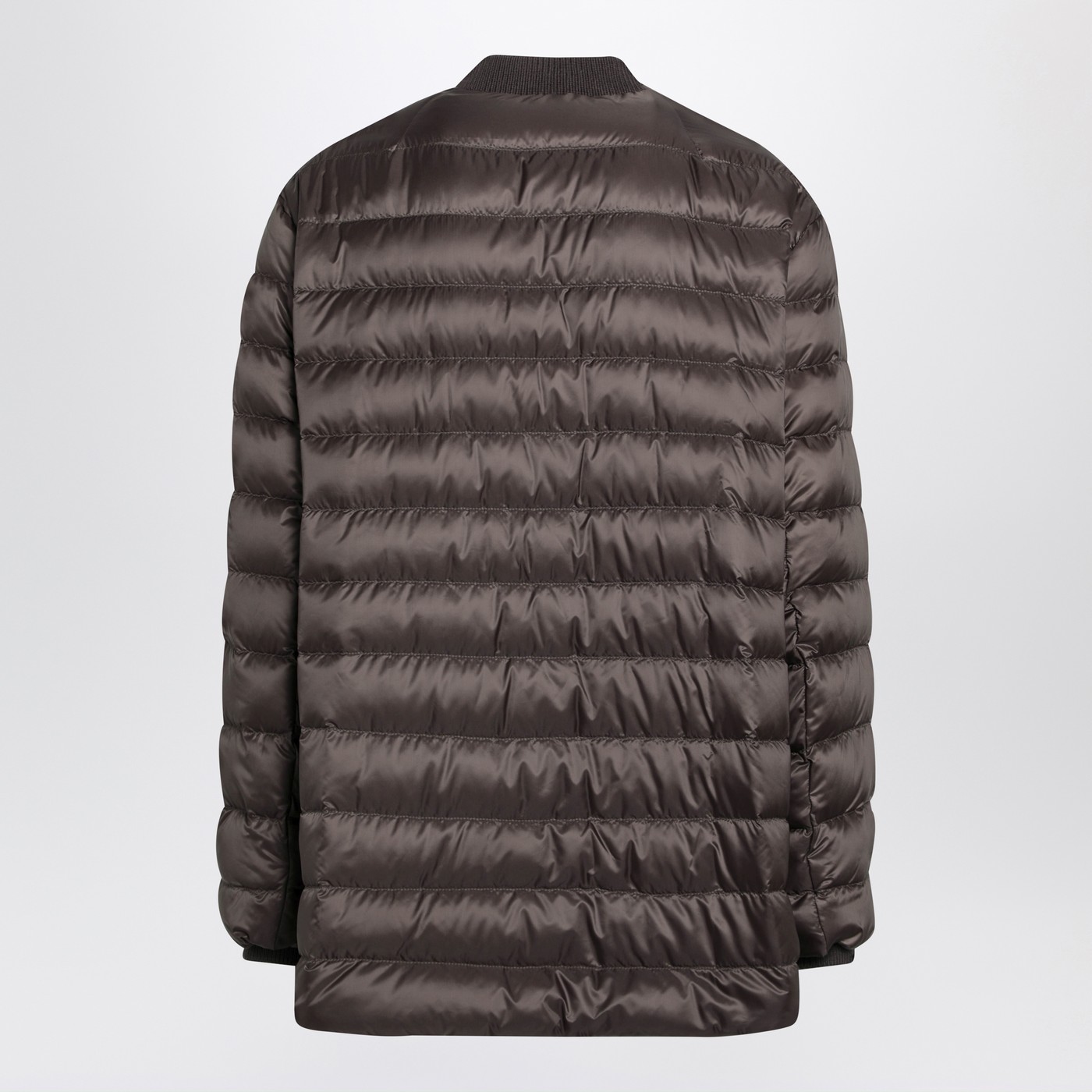 Moncler + Rick Owens Mud-colored quilted zip-up down jacket | TheDoubleF