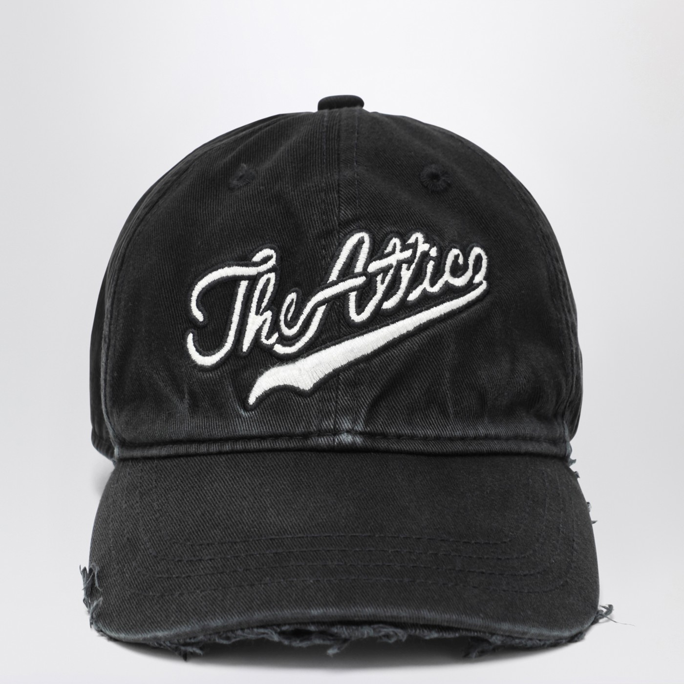 The Attico Vintage-effect black baseball cap | TheDoubleF