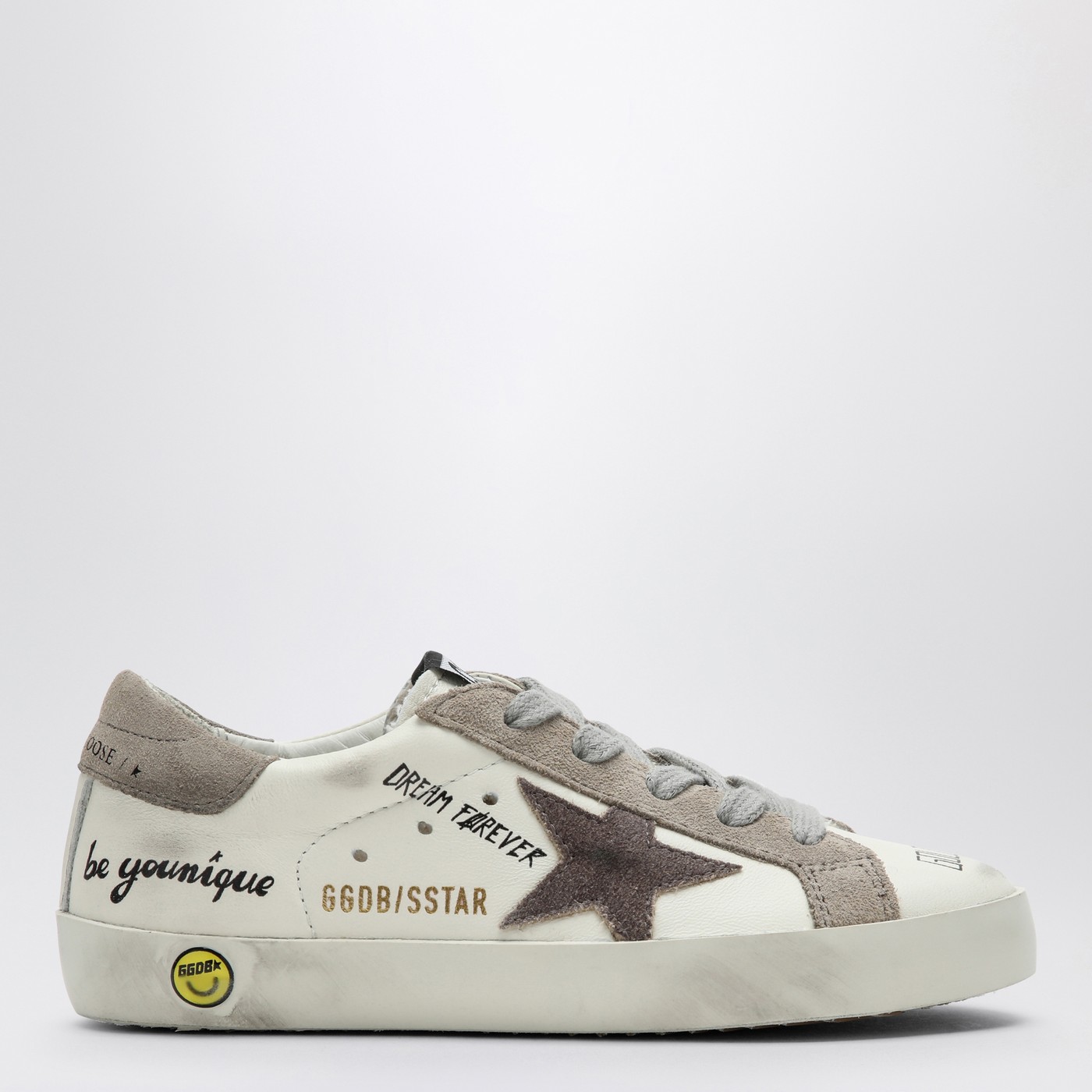 Golden Goose White Super-Star trainer with suede star | TheDoubleF