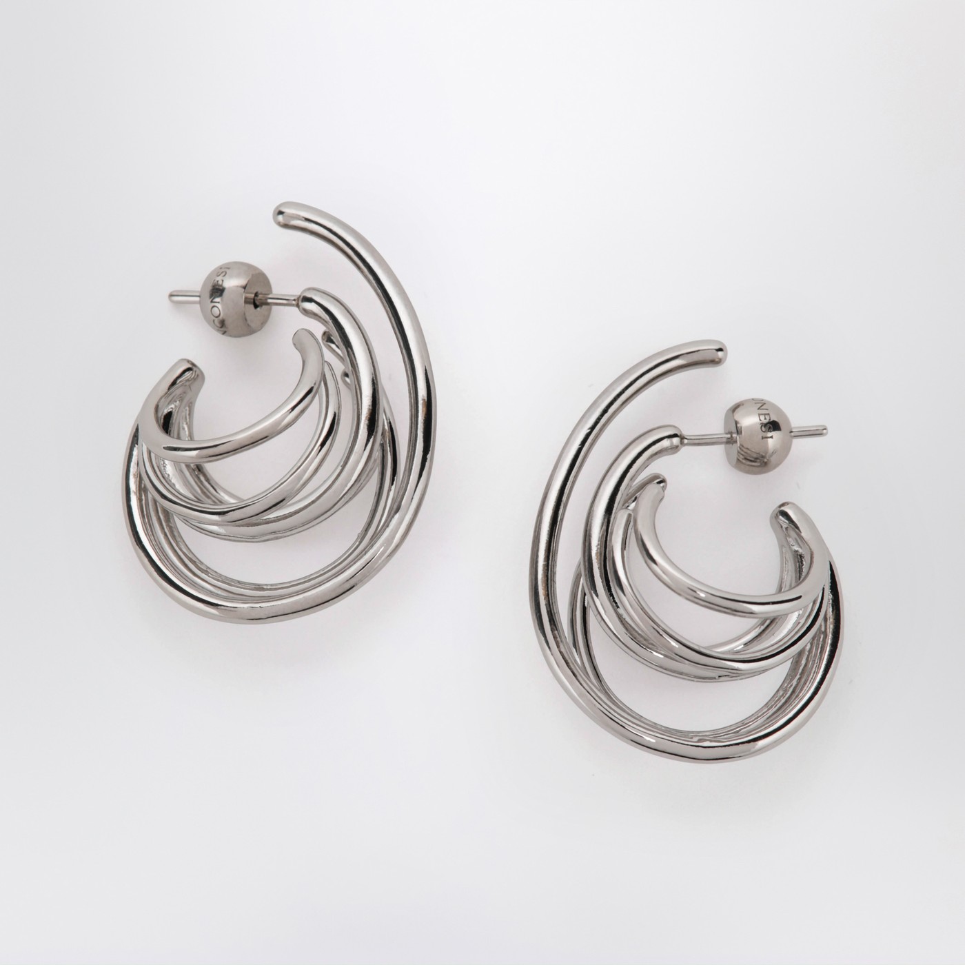 Panconesi Circular earrings in silver tone | TheDoubleF