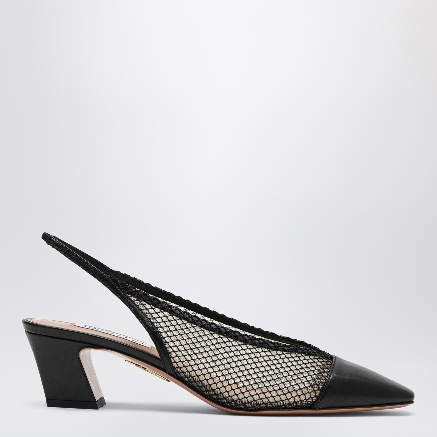 Aquazzura Margot black slingbacks in mesh and leather | TheDoubleF