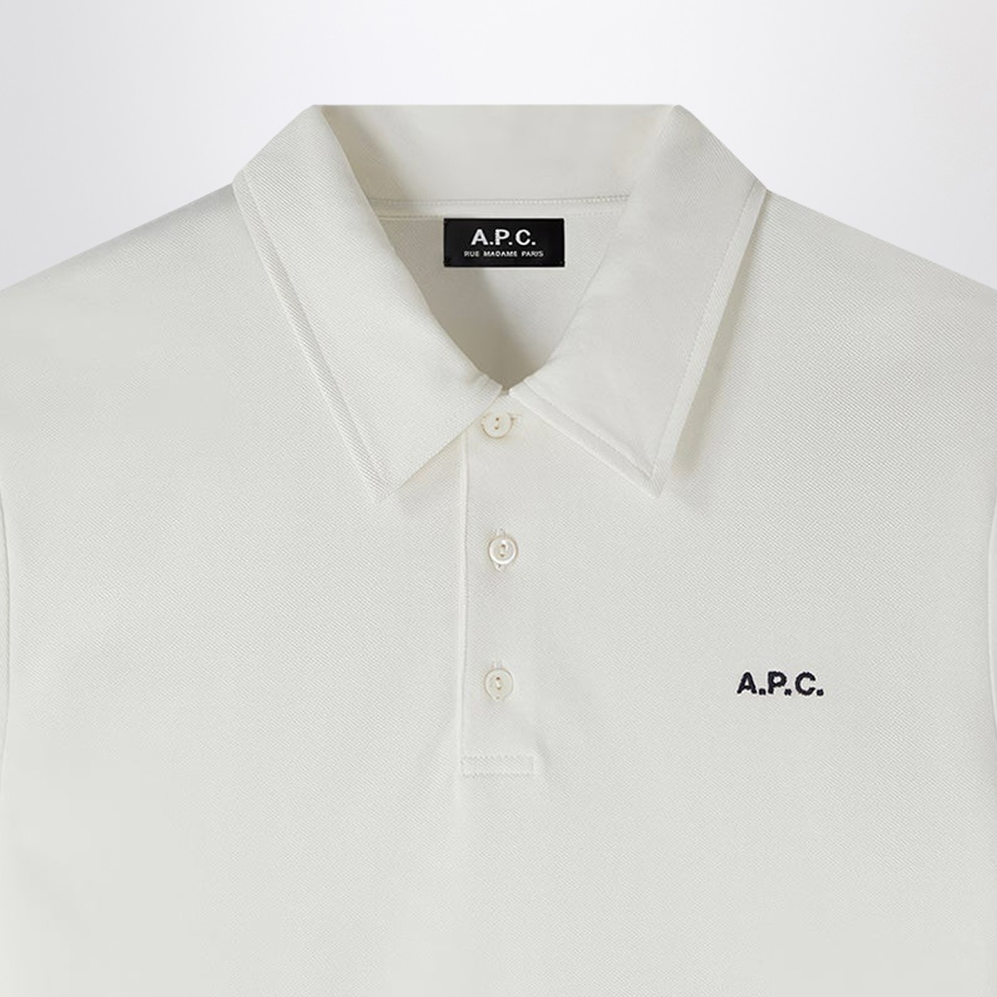 A.P.C. White short-sleeved polo shirt with logo embroidery | TheDoubleF