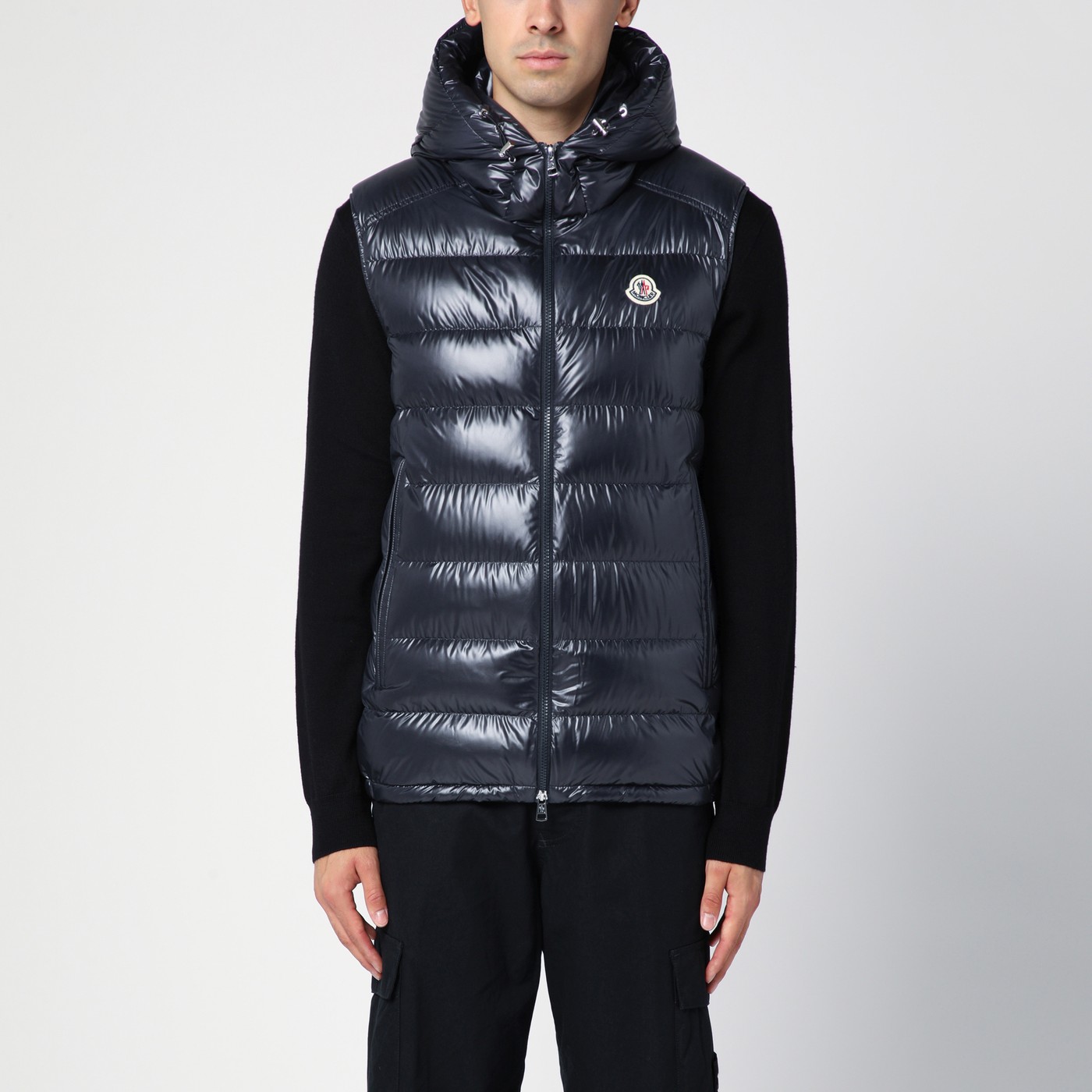 Moncler Glossy blue Barant padded waistcoat | TheDoubleF
