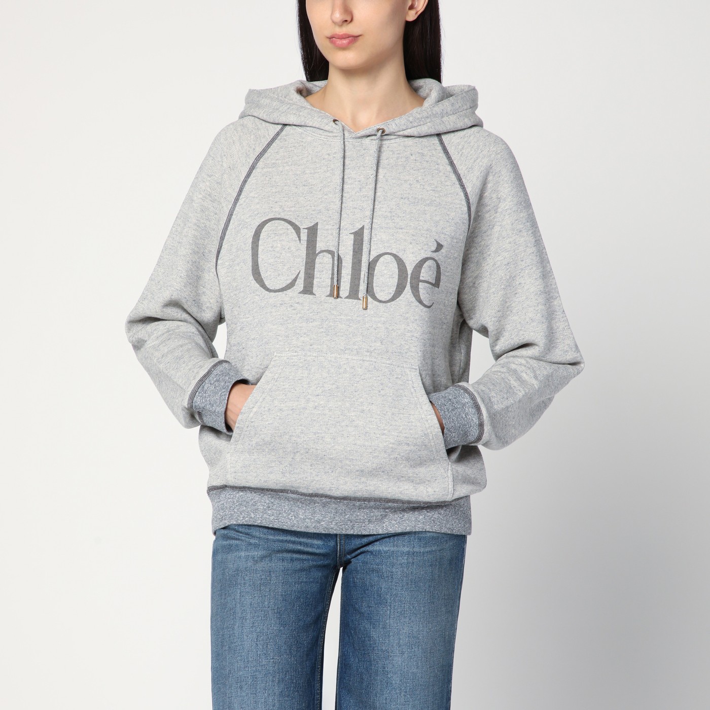 Chloé Gray hoodie with logo | TheDoubleF